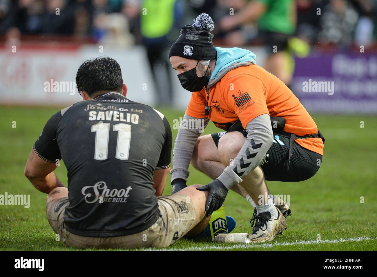 Wakefield, England - 13 February 2022 - Andre Savelio (11) of Hull FC ...