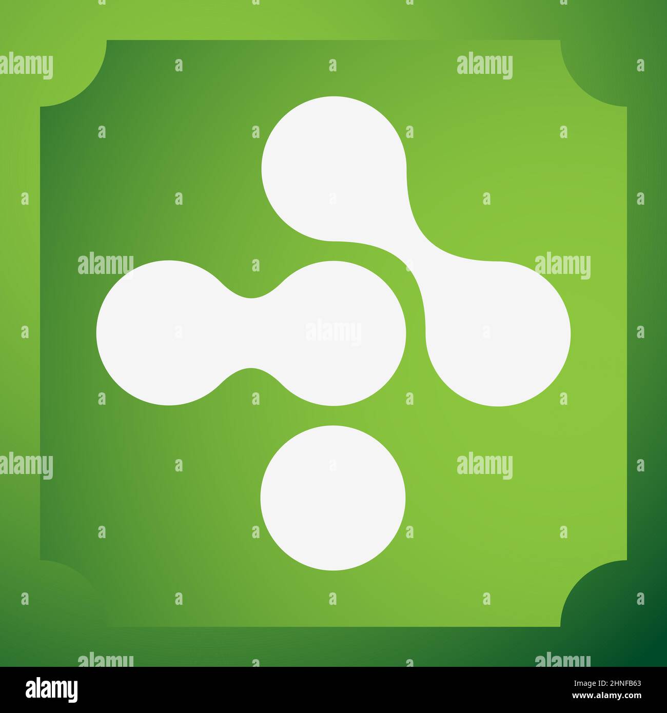 Connected circles, nodes as technology, tech, electronics and ...