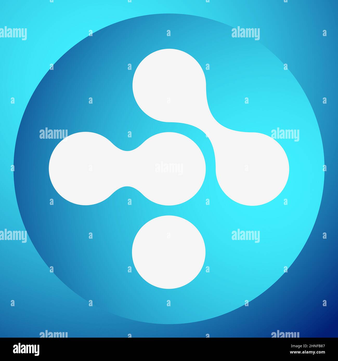 Connected circles, nodes as technology, tech, electronics and ...