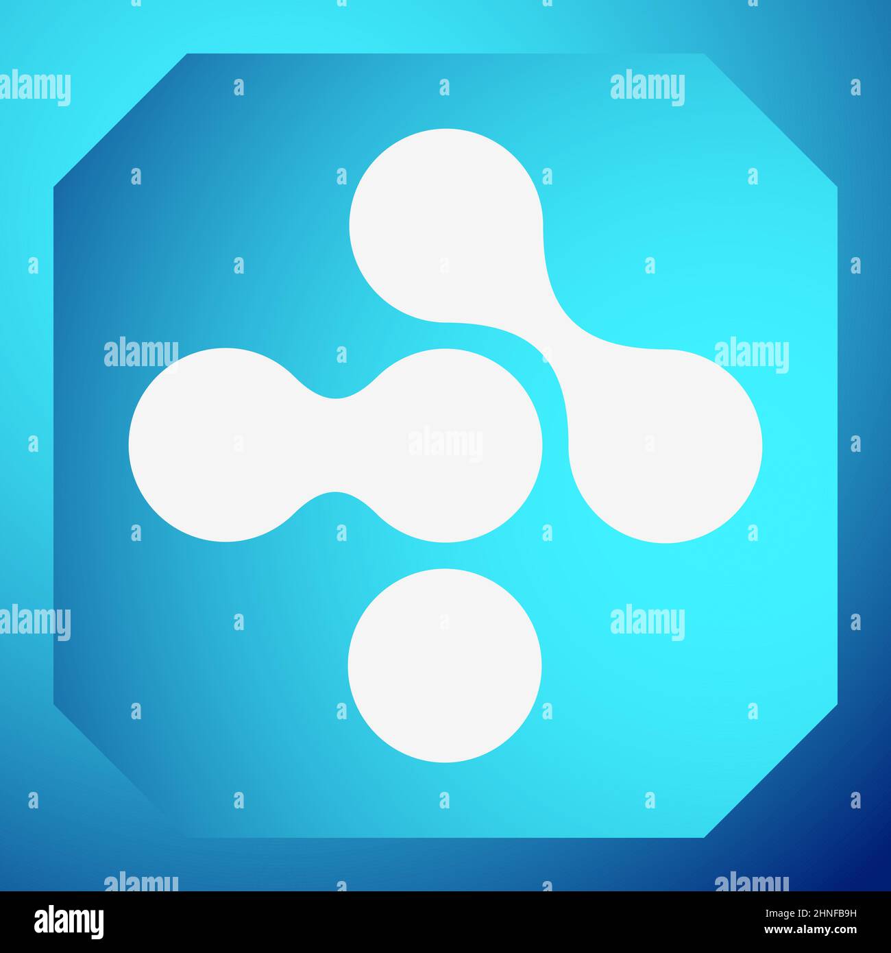 Connected circles, nodes as technology, tech, electronics and ...