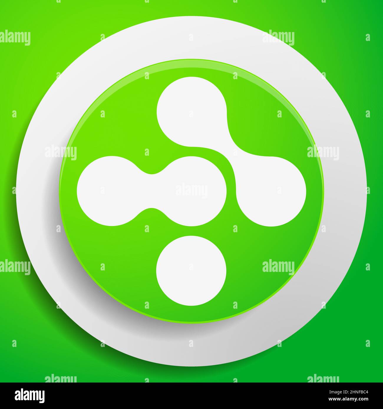 Connected circles, nodes as technology, tech, electronics and ...