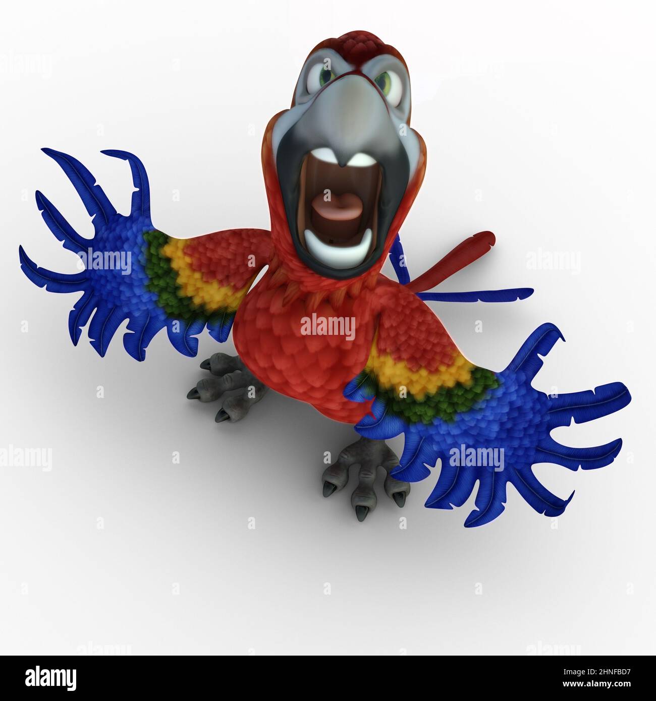 3D-illustration of a cute and funny ranting cartoon parrot Stock Photo ...