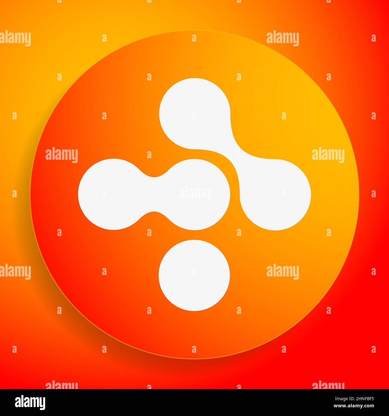 Connected circles, nodes as technology, tech, electronics and ...