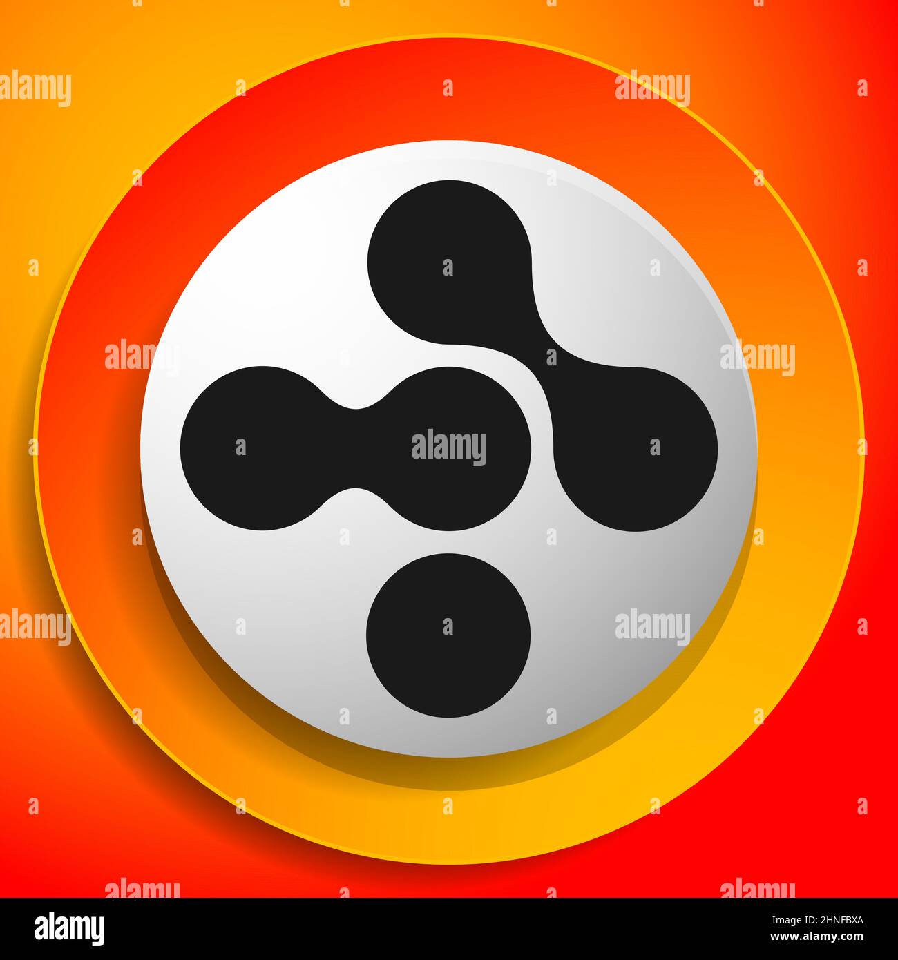 Connected circles, nodes as technology, tech, electronics and ...