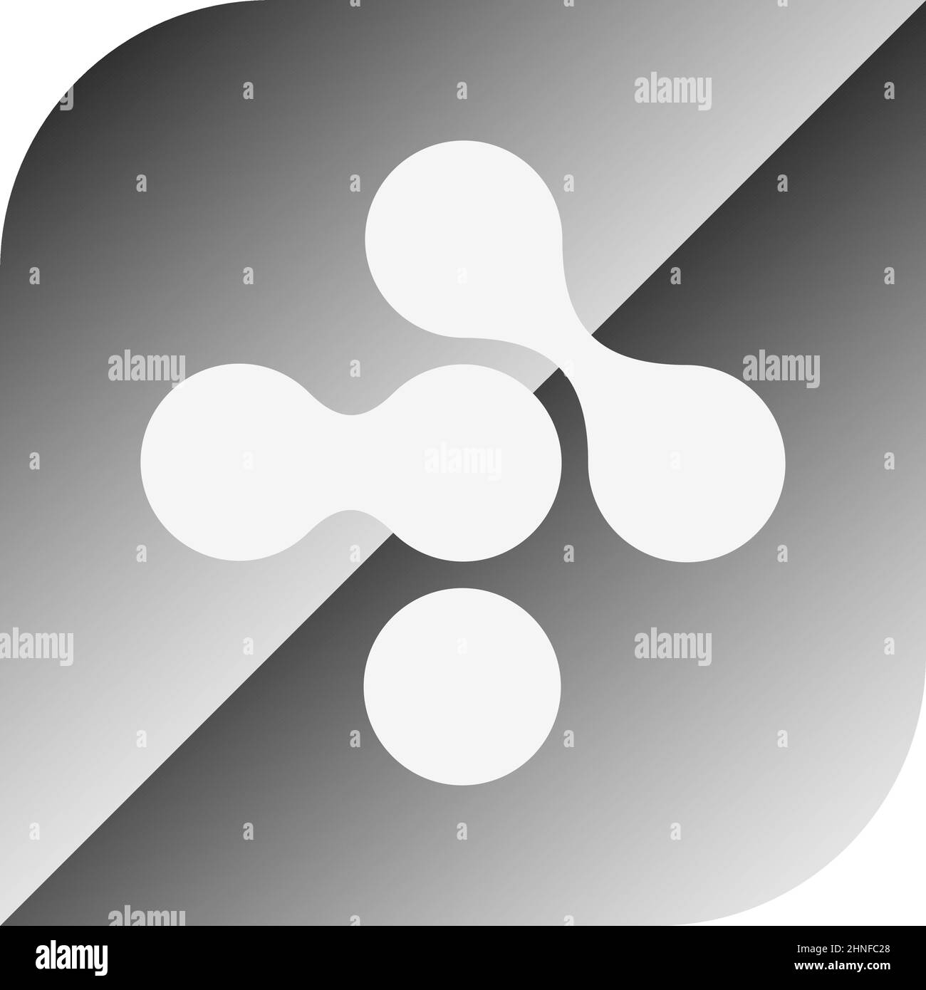 Connected circles, nodes as technology, tech, electronics and ...