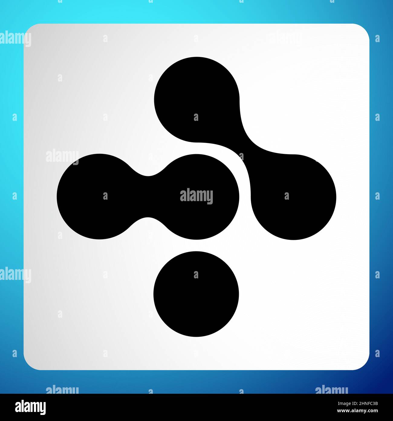 Connected circles, nodes as technology, tech, electronics and ...