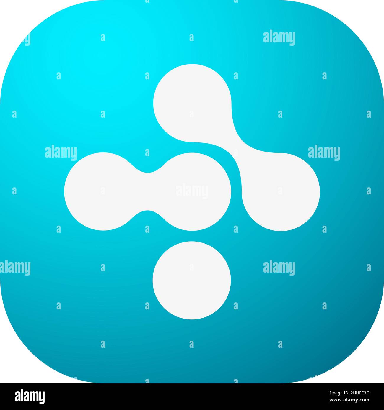 Connected circles, nodes as technology, tech, electronics and ...