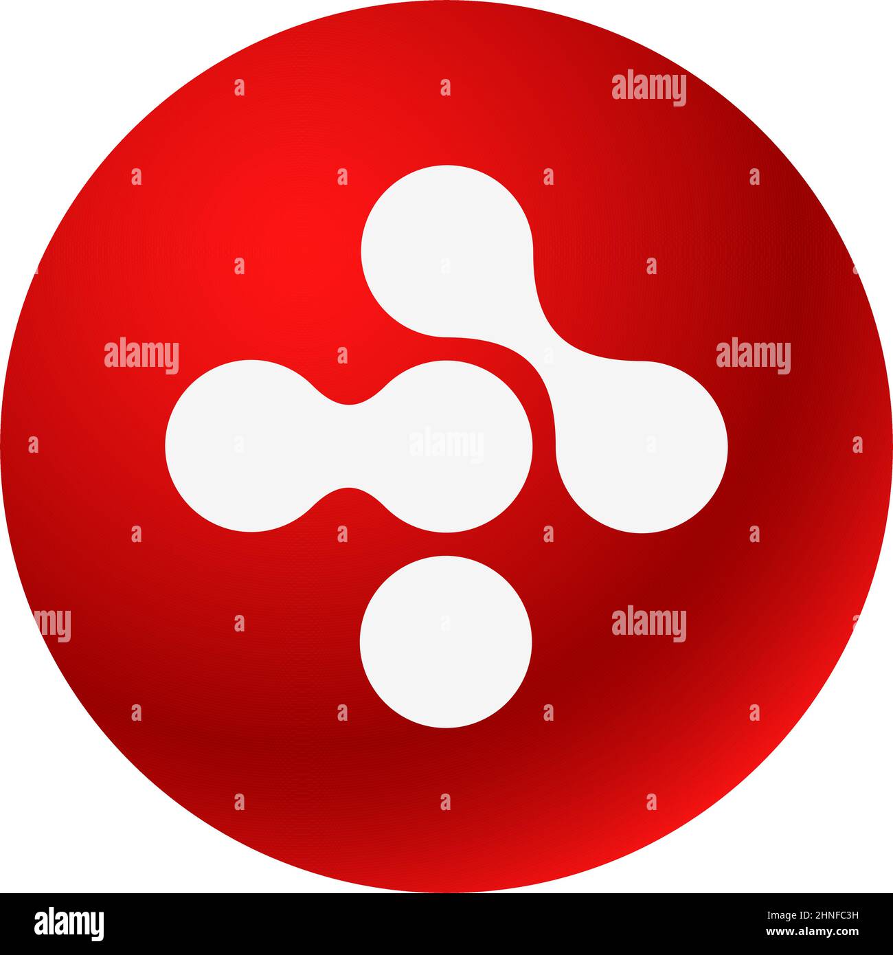 Connected circles, nodes as technology, tech, electronics and ...