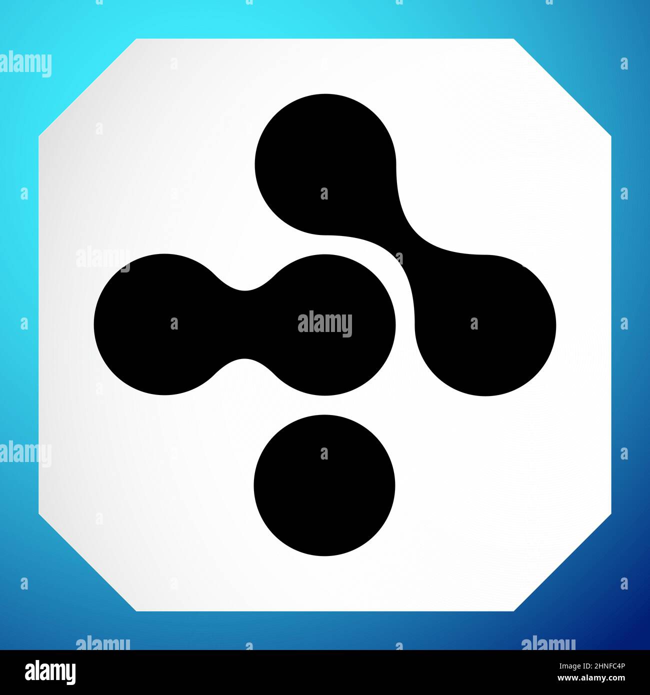 Connected circles, nodes as technology, tech, electronics and ...