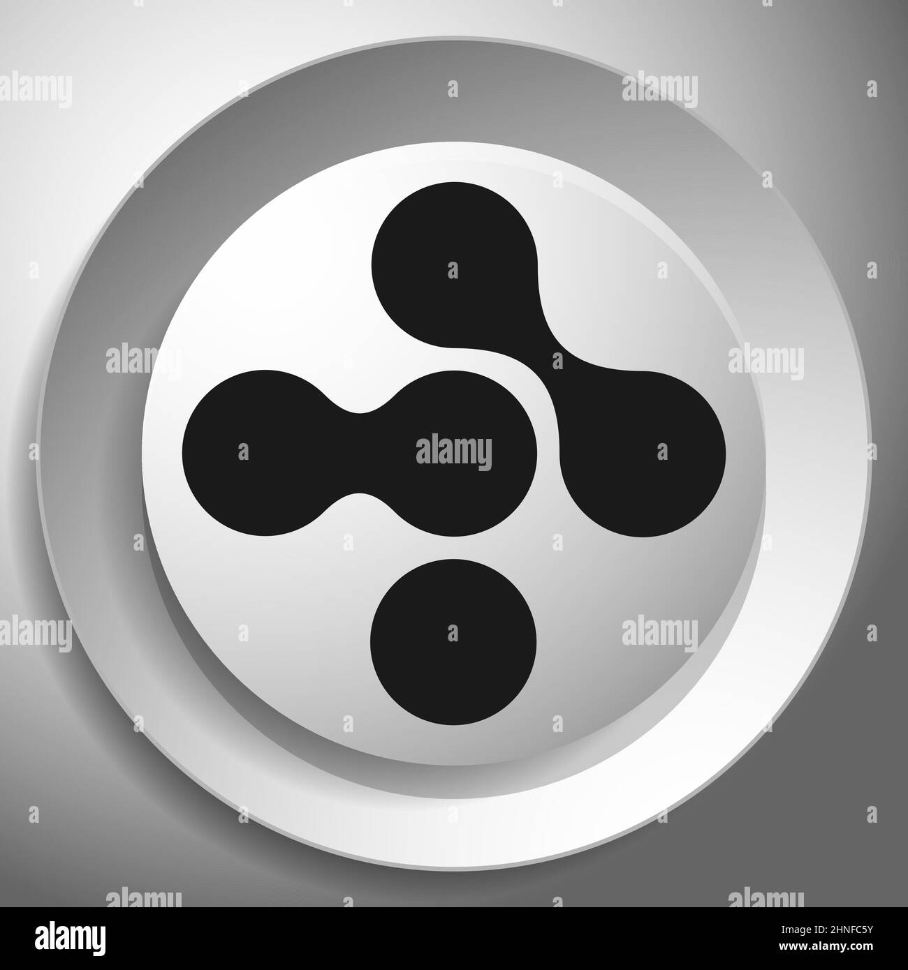 Connected circles, nodes as technology, tech, electronics and ...