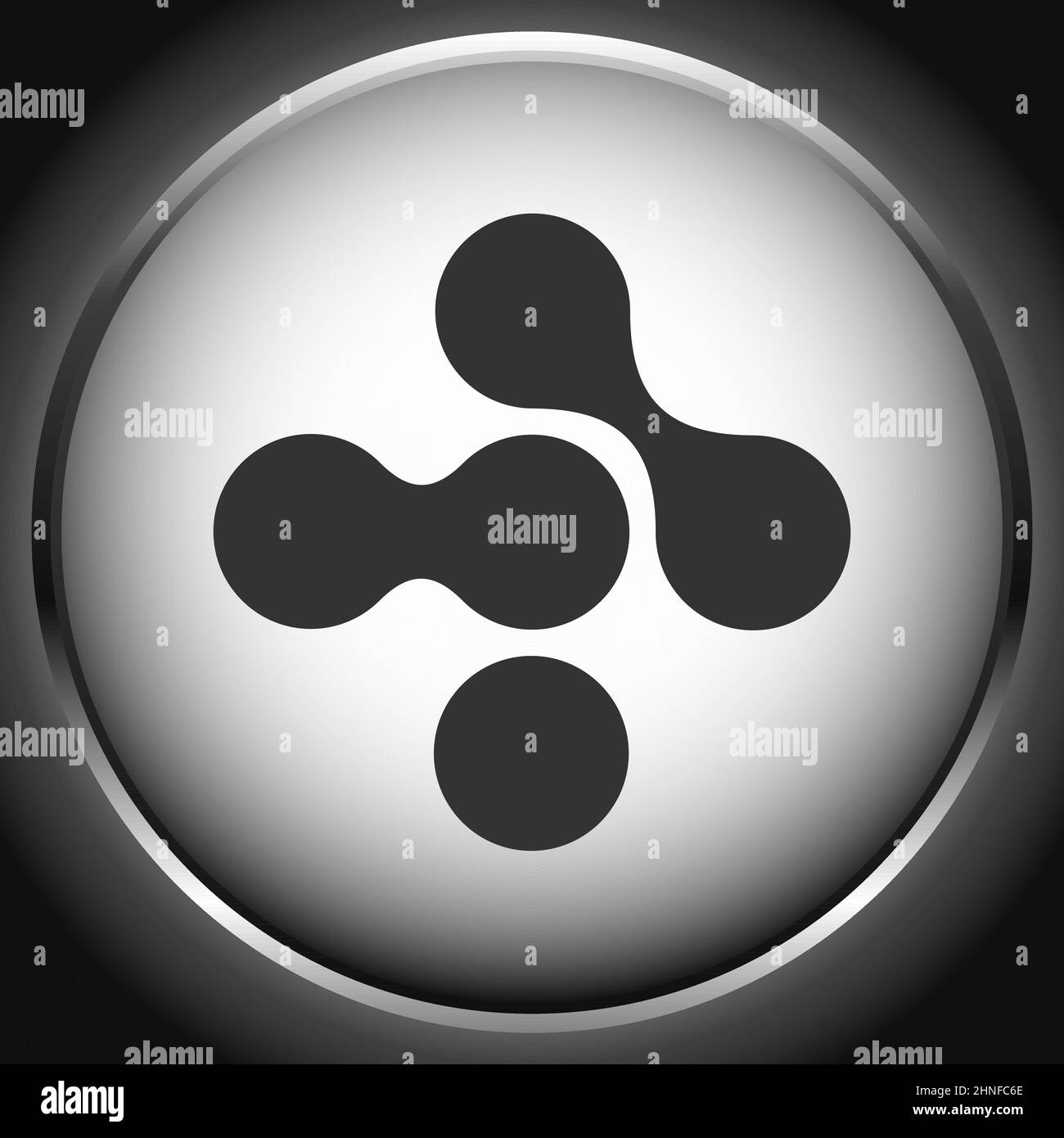 Connected circles, nodes as technology, tech, electronics and ...