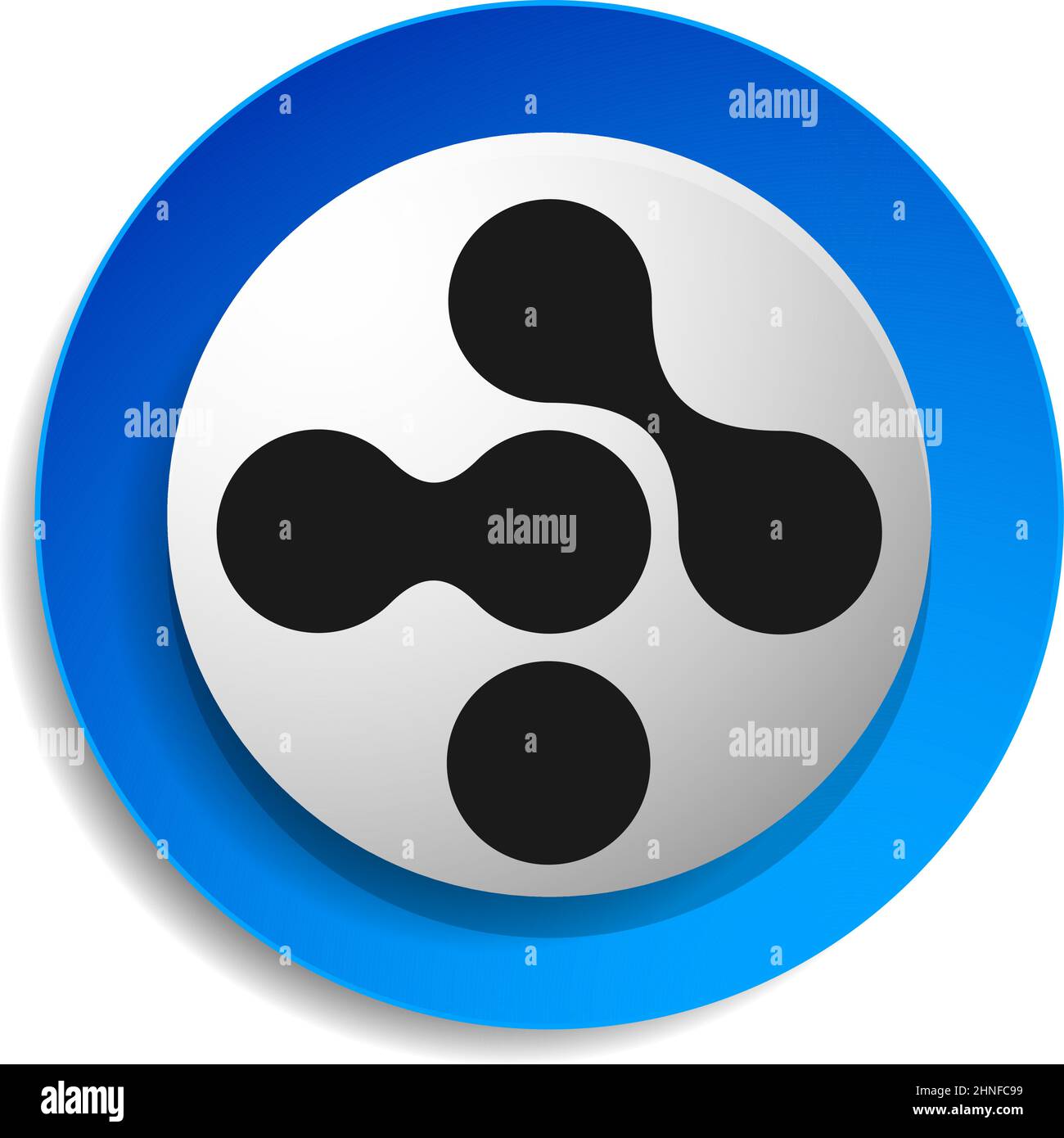 Connected circles, nodes as technology, tech, electronics and ...