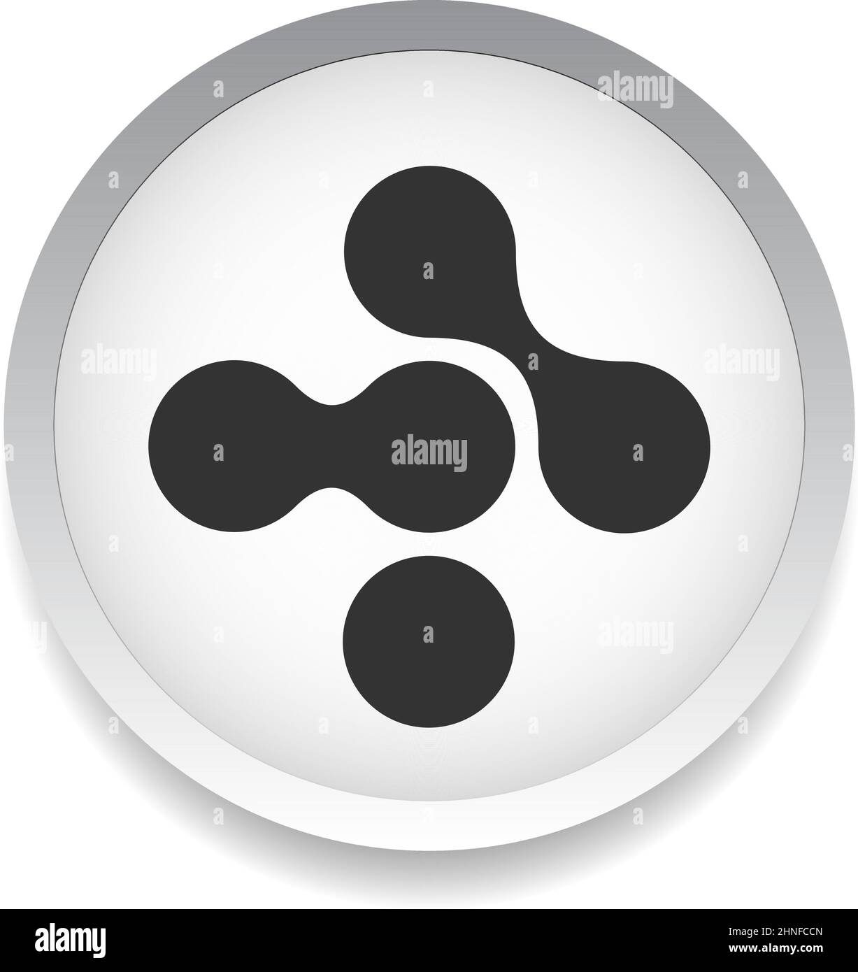 Connected circles, nodes as technology, tech, electronics and ...