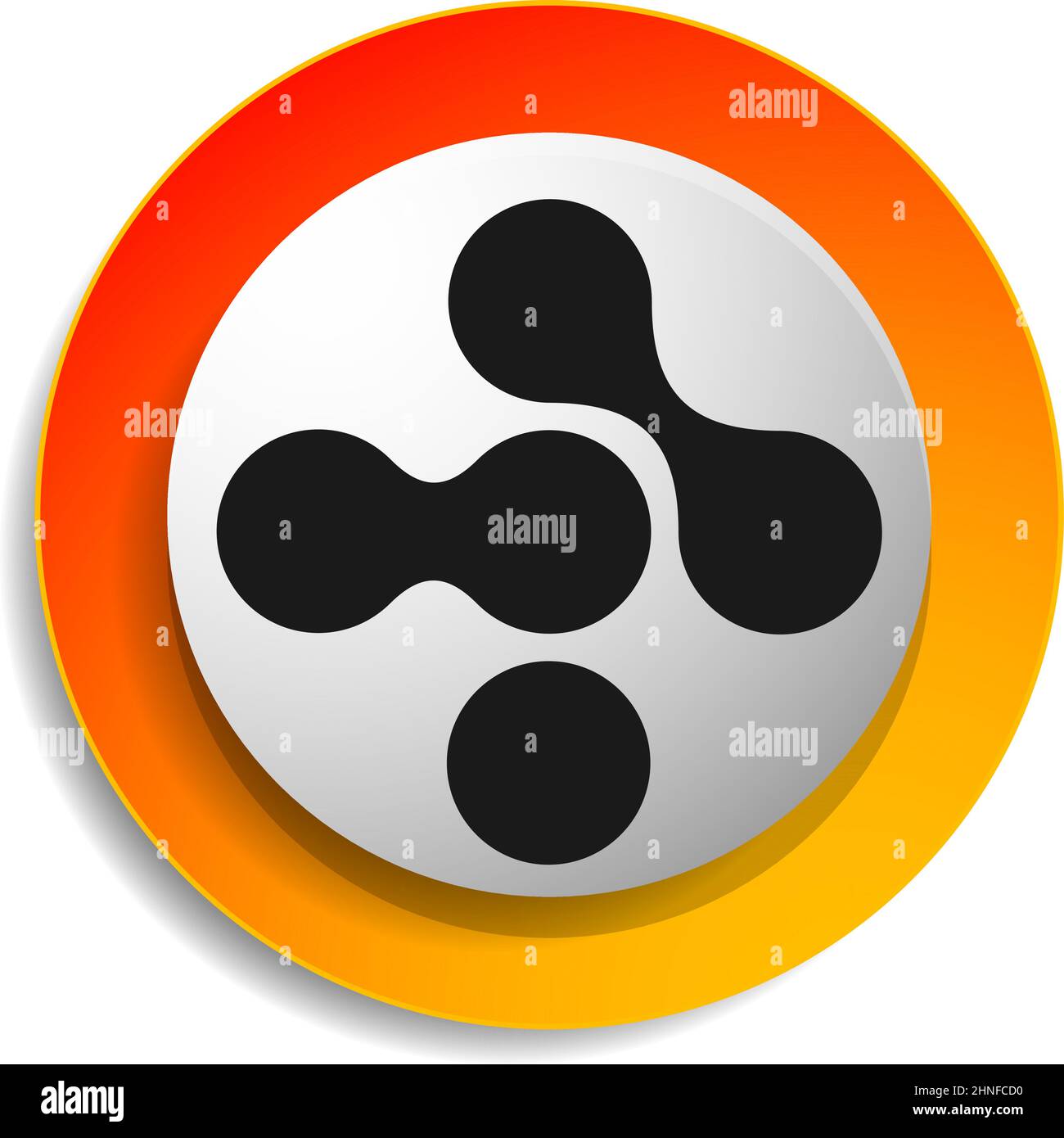 Connected circles, nodes as technology, tech, electronics and ...
