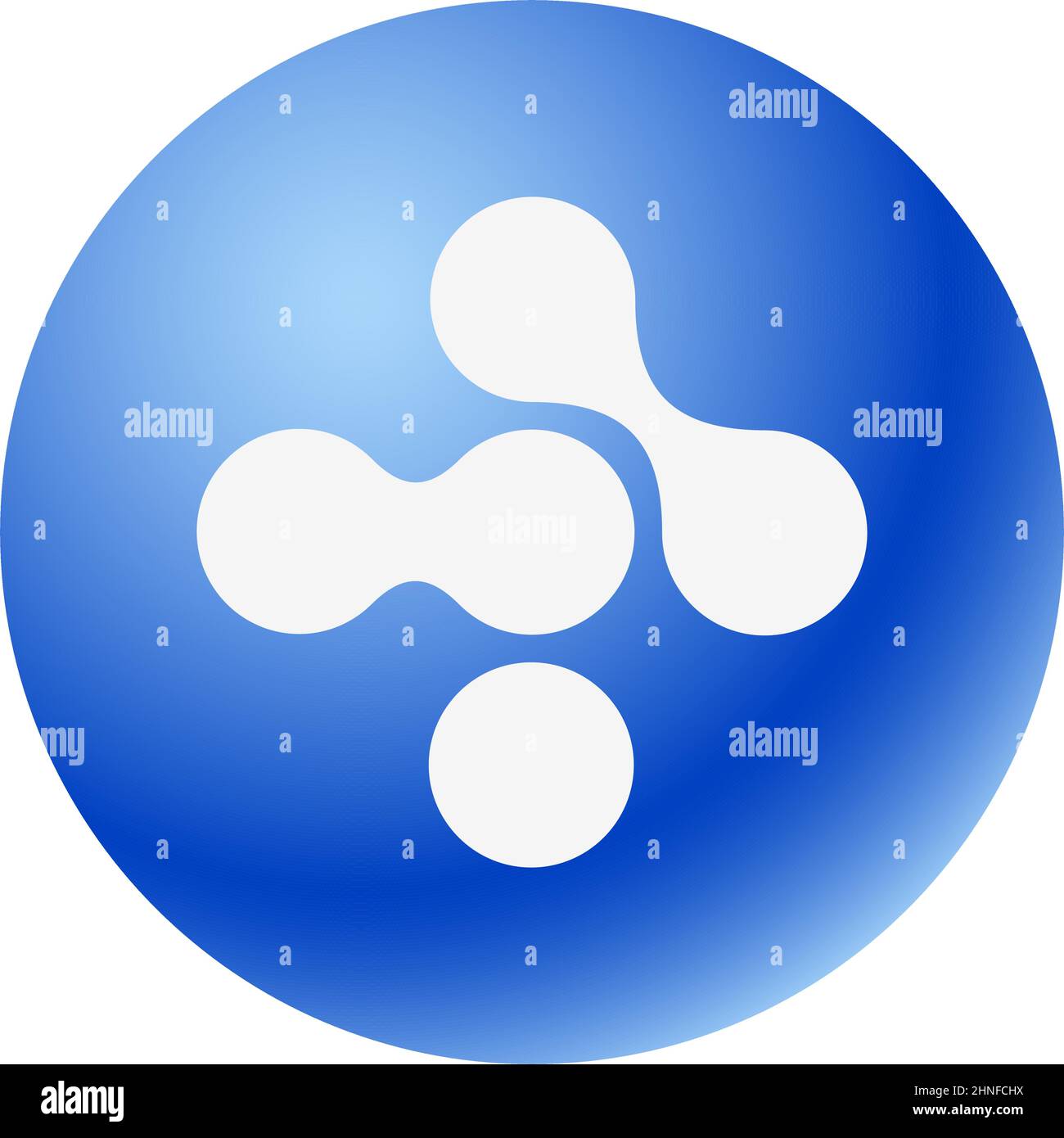 Connected circles, nodes as technology, tech, electronics and ...