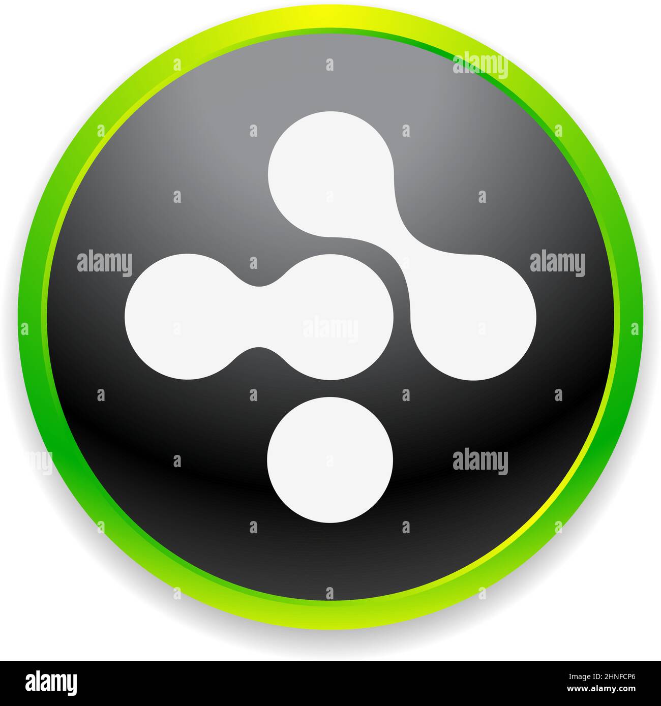 Connected circles, nodes as technology, tech, electronics and ...