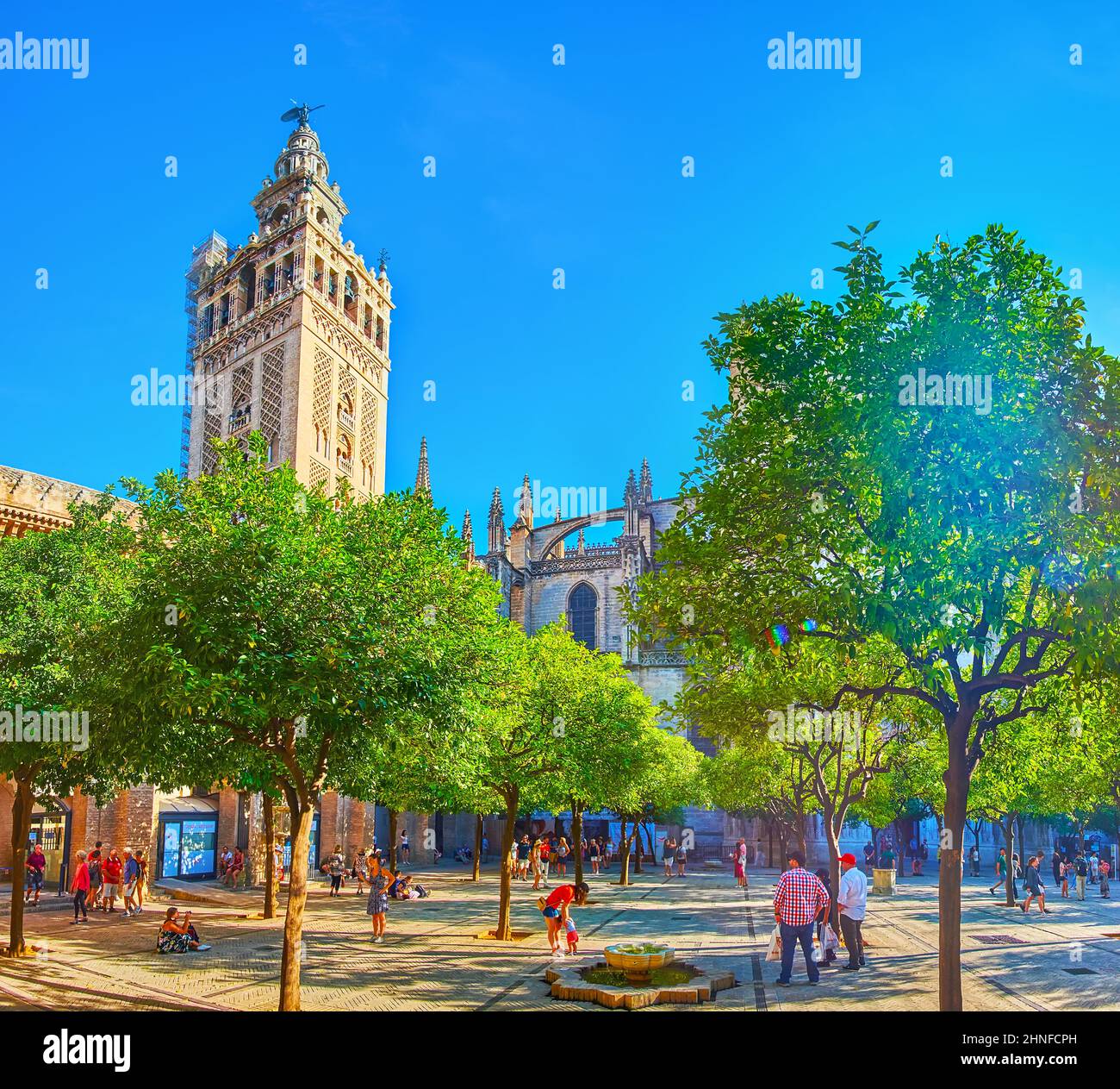 SEVILLE, SPAIN - SEPT 29, 2019: Panorama with Giralda Tower and the ...