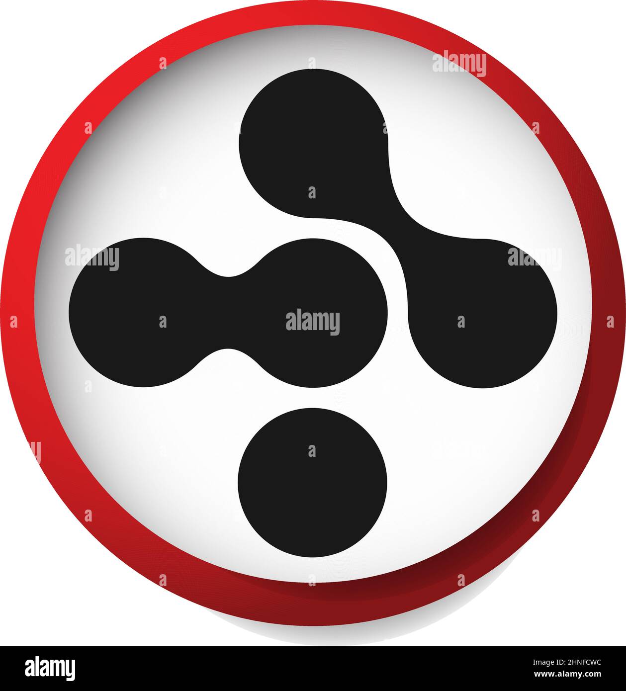 Connected circles, nodes as technology, tech, electronics and ...