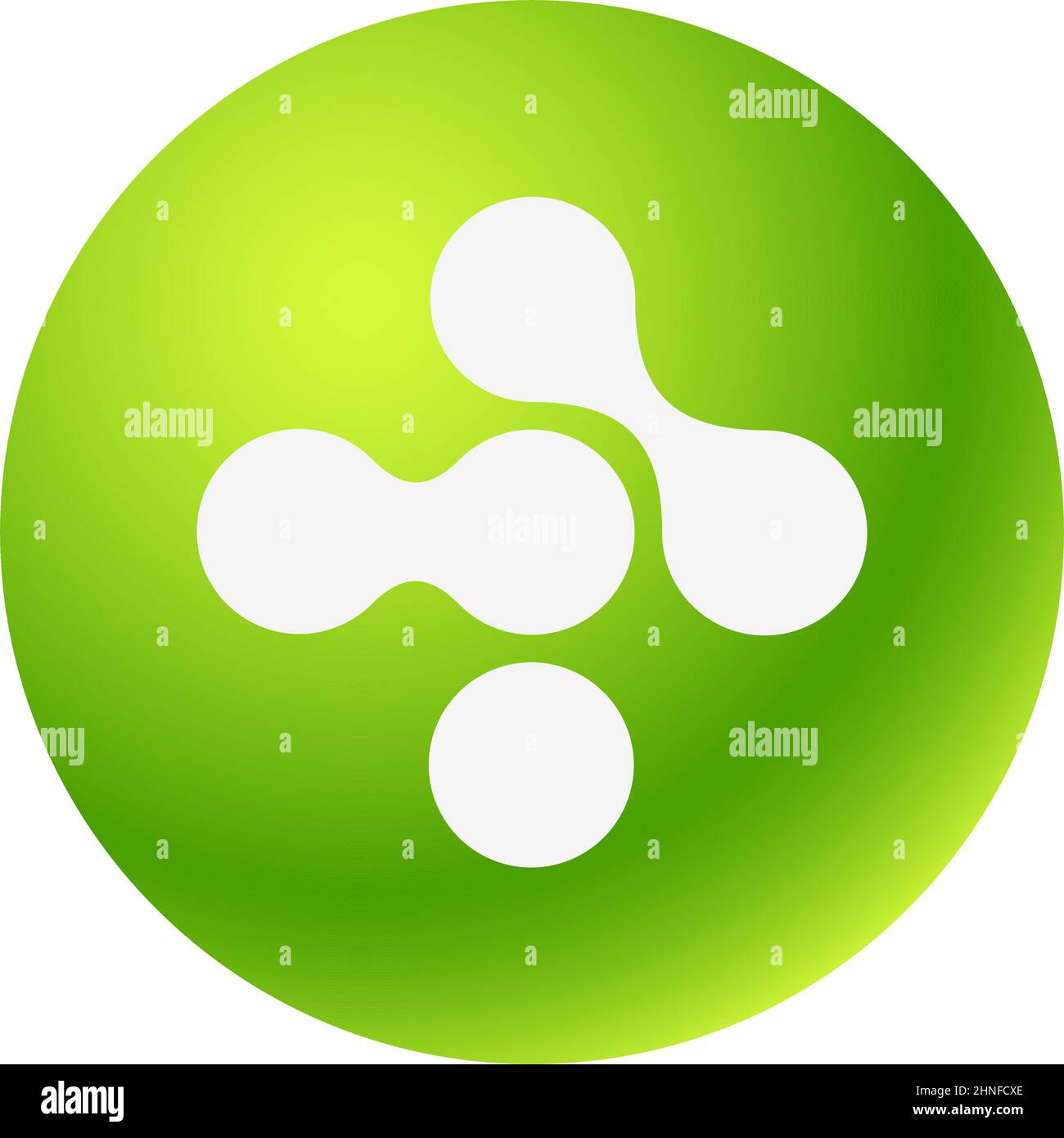 Connected circles, nodes as technology, tech, electronics and ...