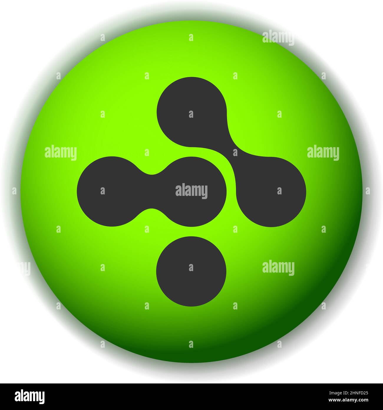 Connected circles, nodes as technology, tech, electronics and ...
