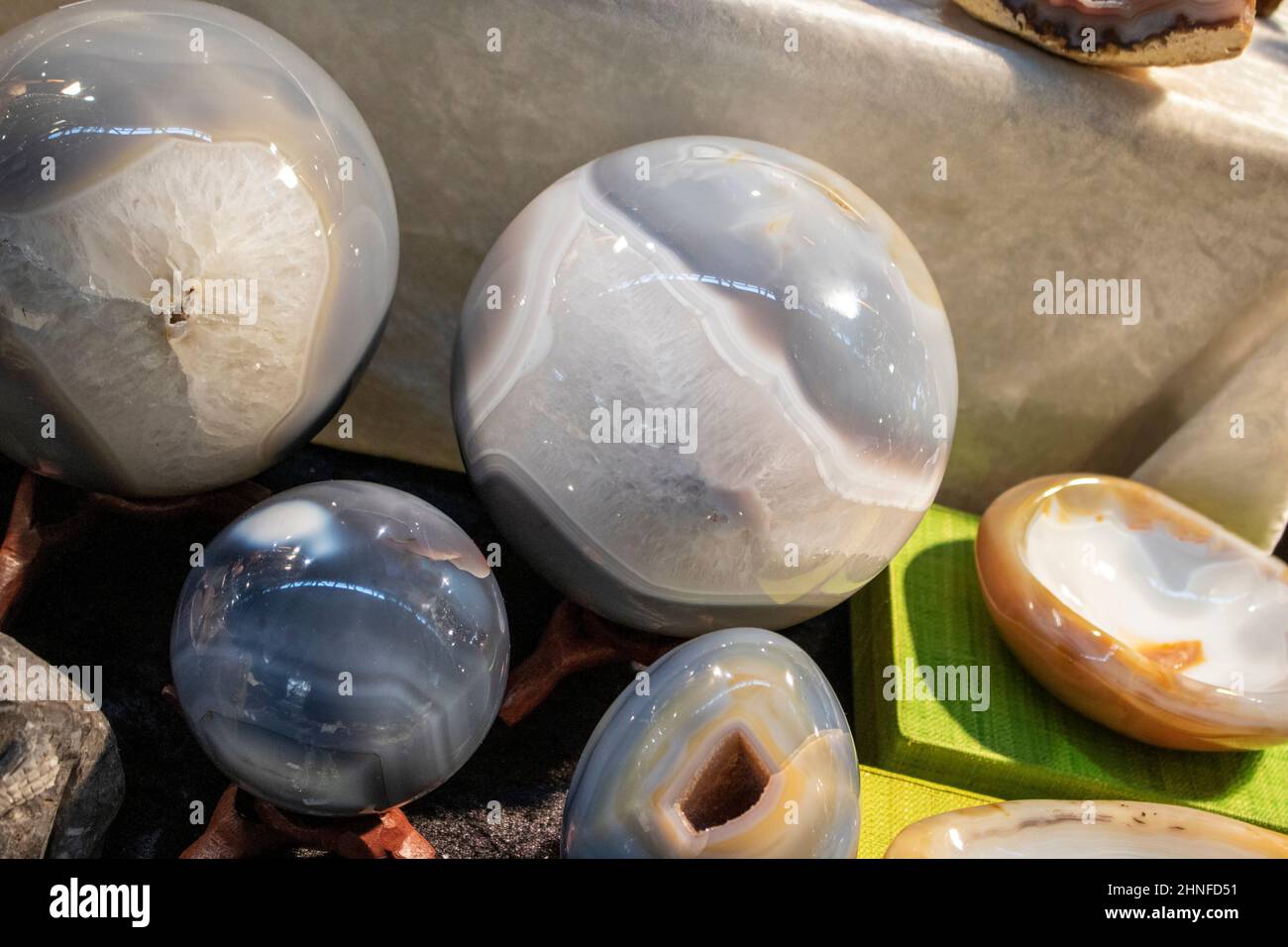 Full frame of colorful gemstones texture. Natural mineral stones close ...