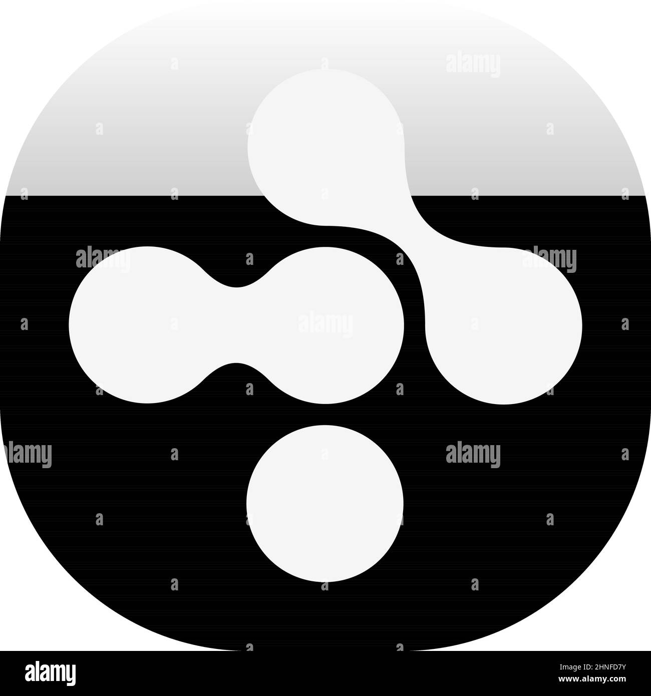 Connected circles, nodes as technology, tech, electronics and ...