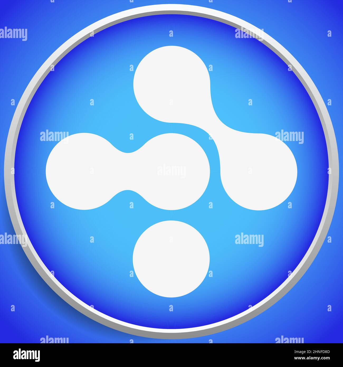 Connected circles, nodes as technology, tech, electronics and ...