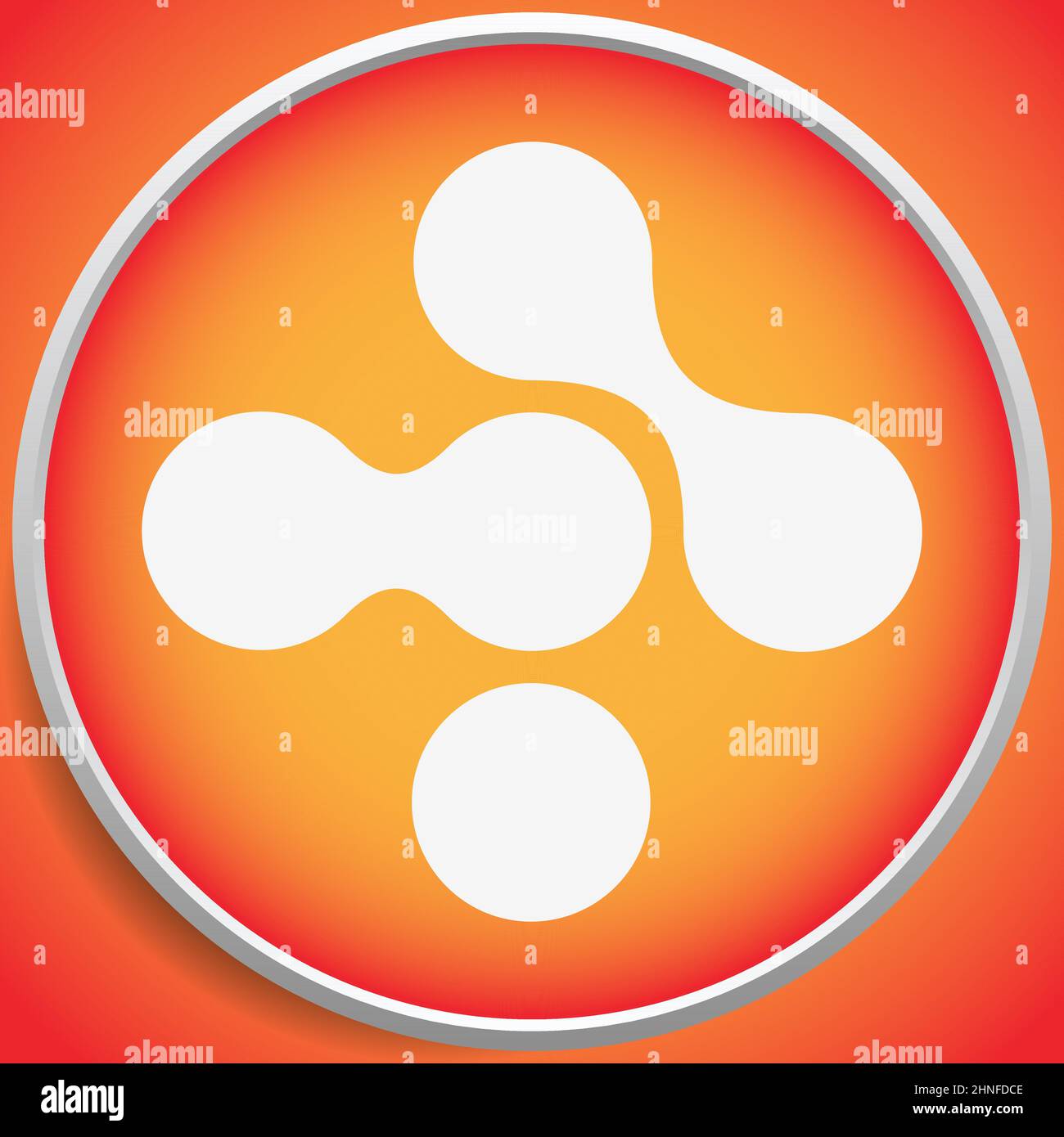 Connected circles, nodes as technology, tech, electronics and ...
