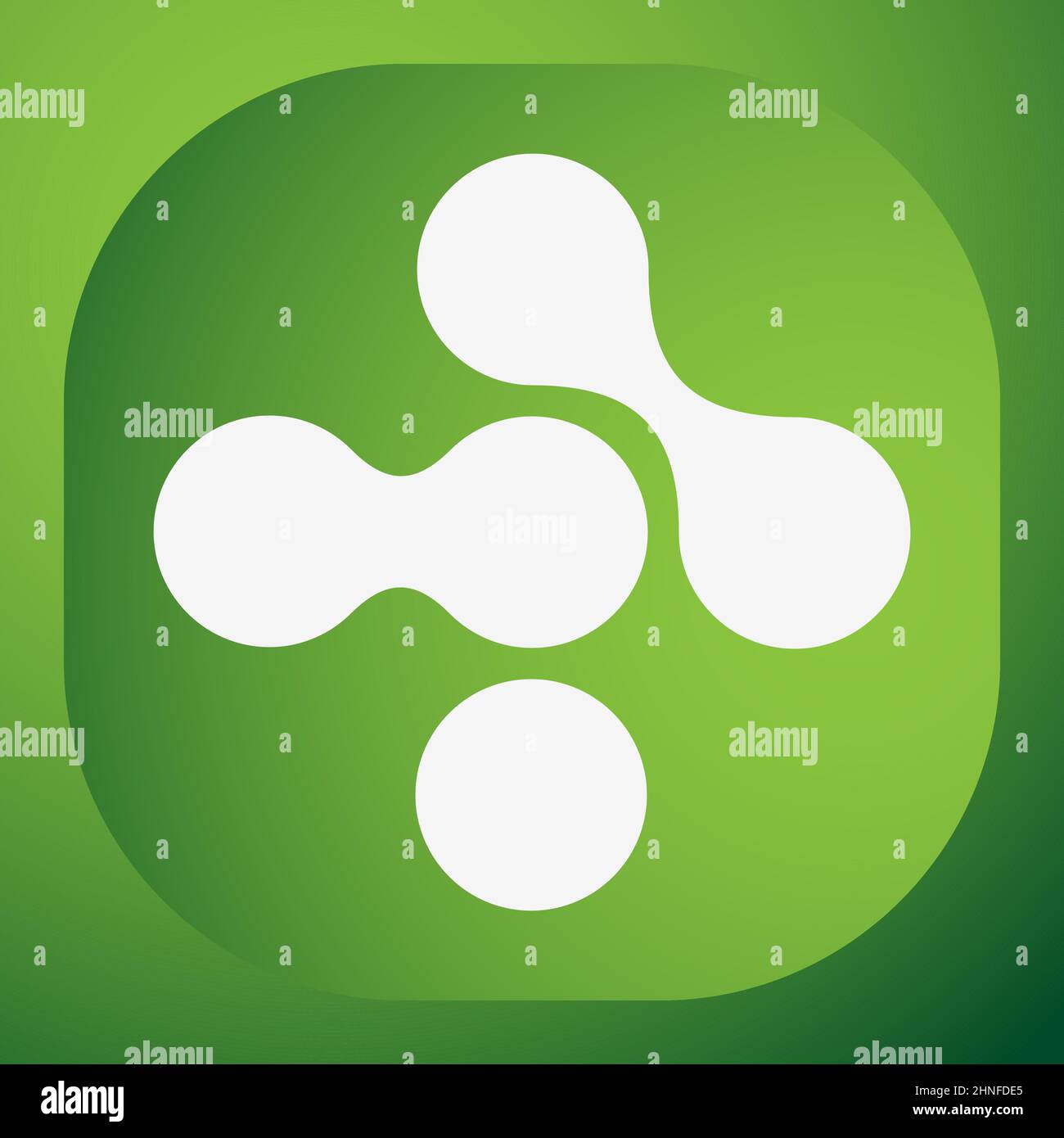 Connected circles, nodes as technology, tech, electronics and ...