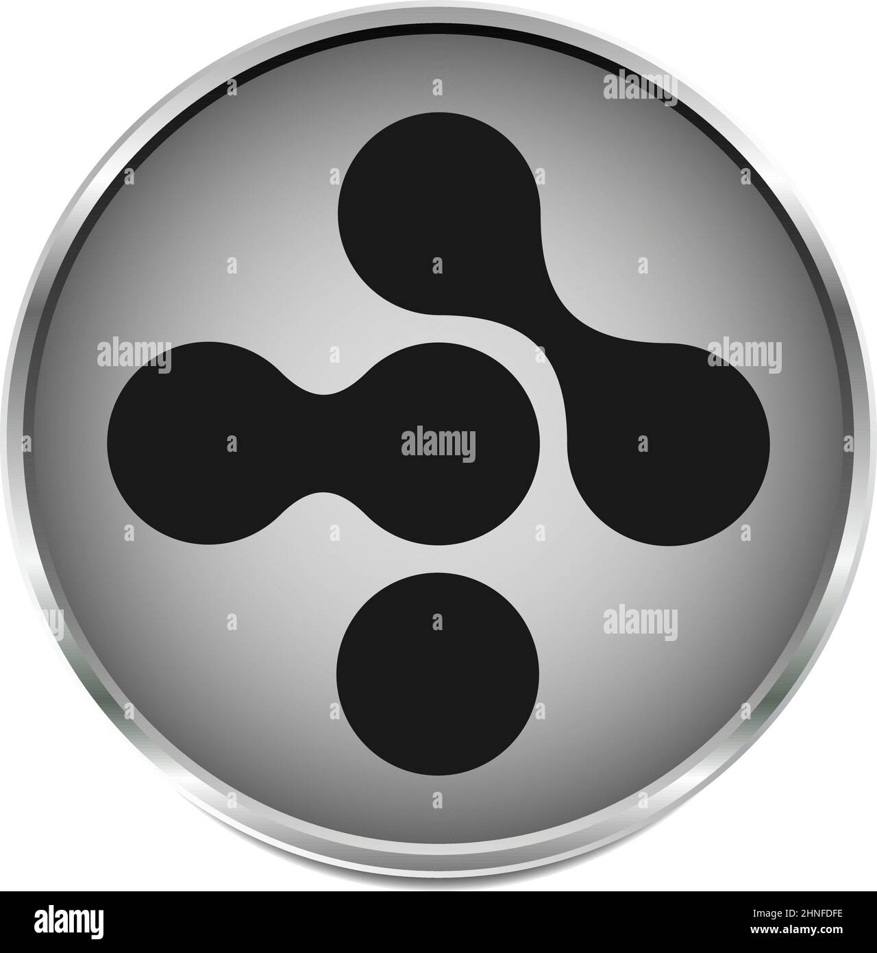 Connected circles, nodes as technology, tech, electronics and ...