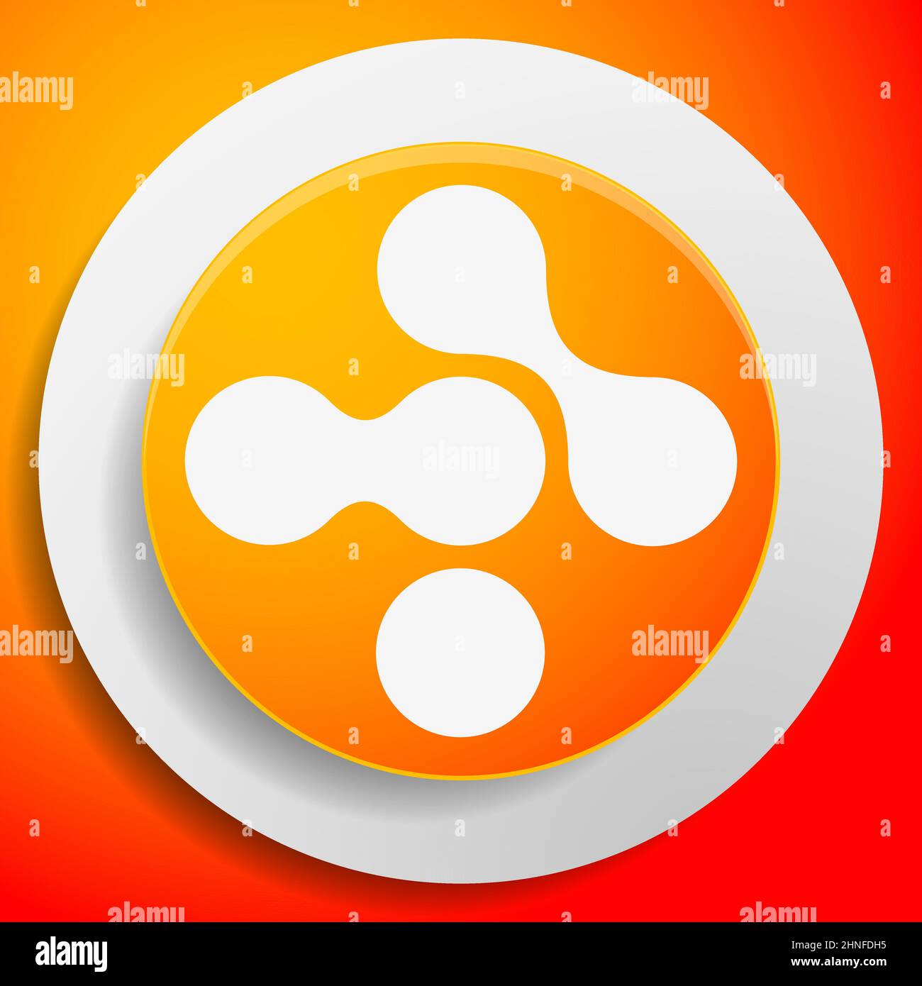 Connected circles, nodes as technology, tech, electronics and ...