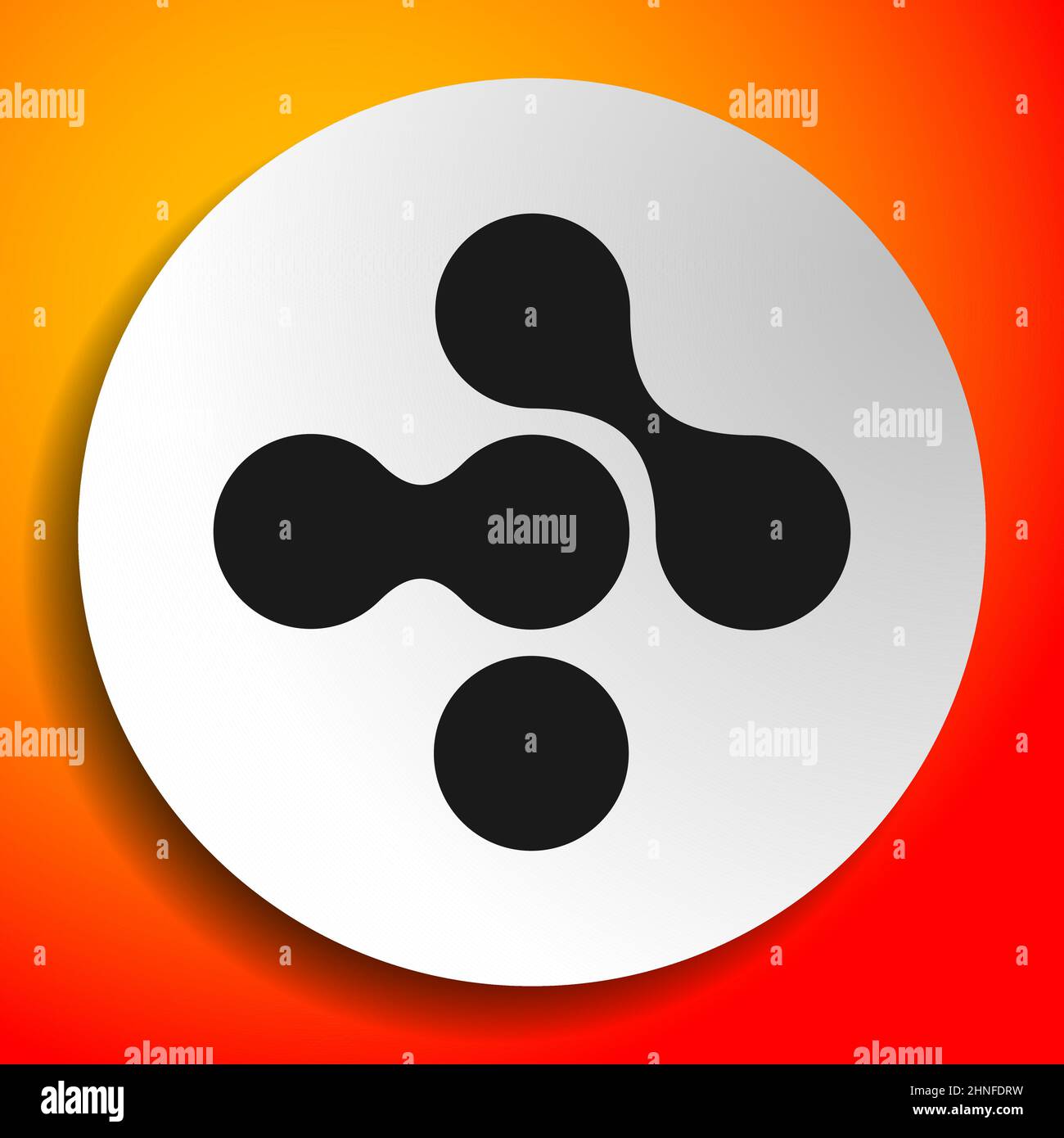 Connected circles, nodes as technology, tech, electronics and ...