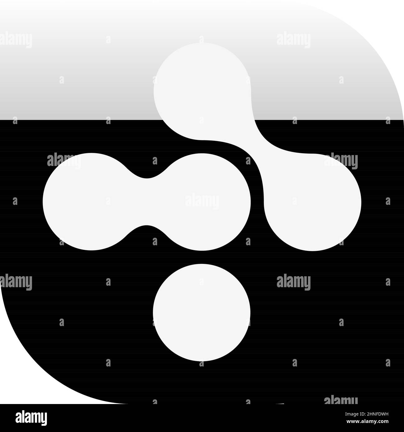 Connected circles, nodes as technology, tech, electronics and ...