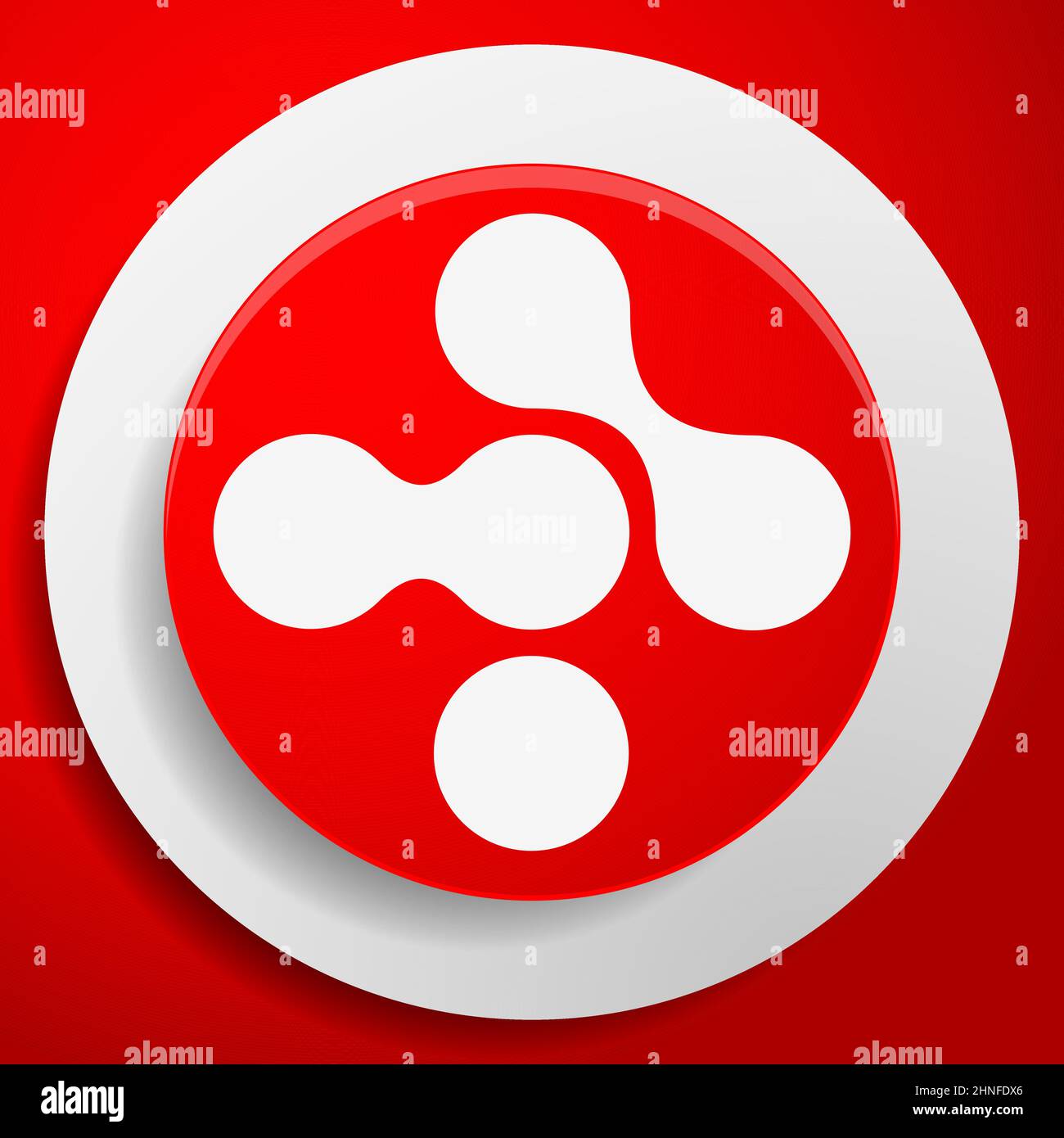 Connected circles, nodes as technology, tech, electronics and ...