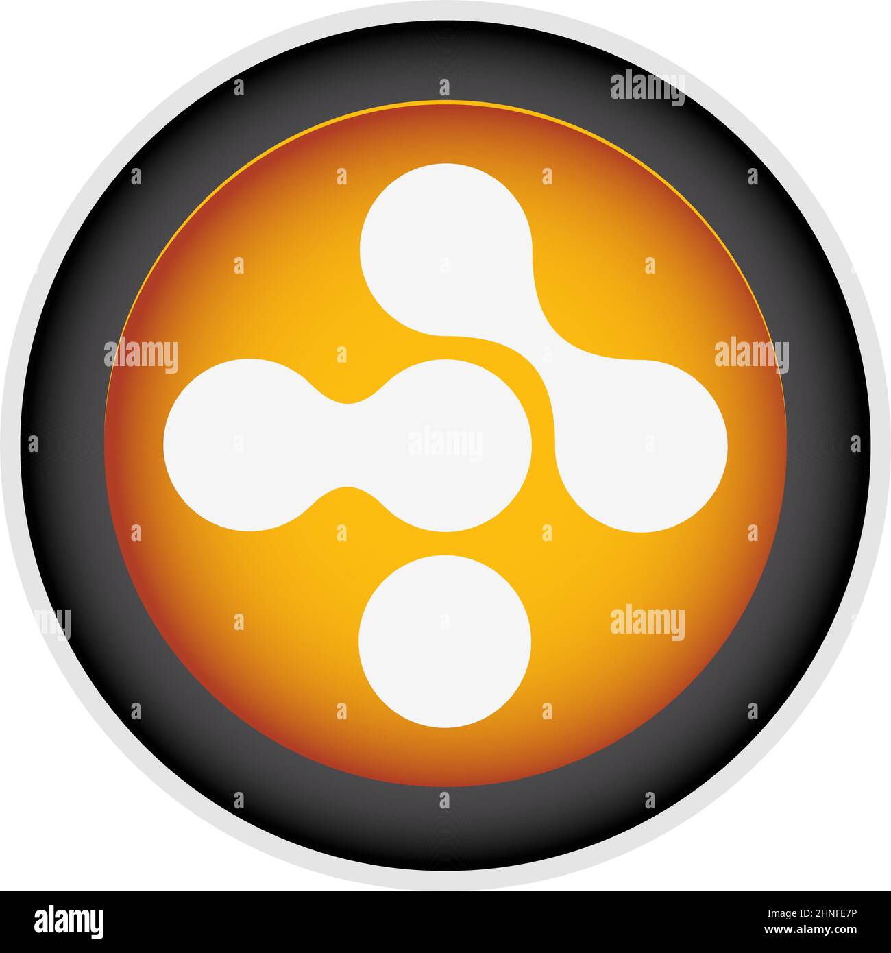 Connected circles, nodes as technology, tech, electronics and ...