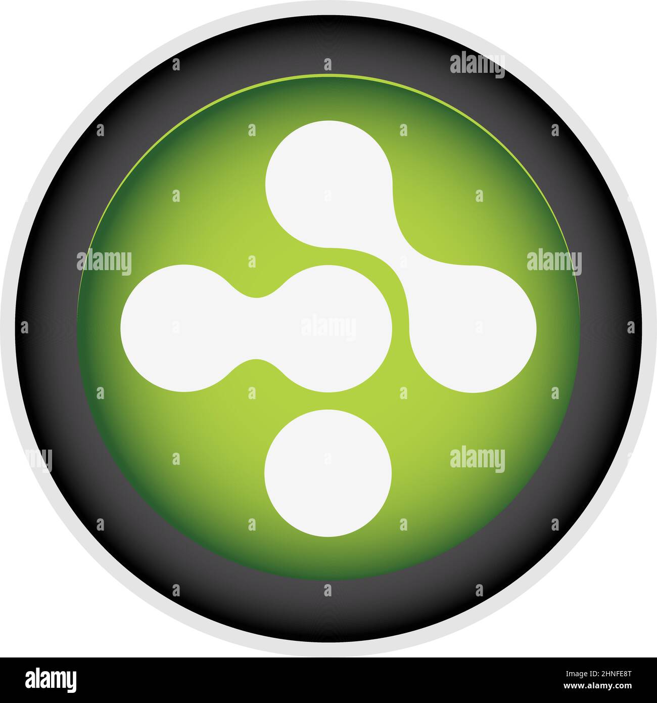 Connected circles, nodes as technology, tech, electronics and ...