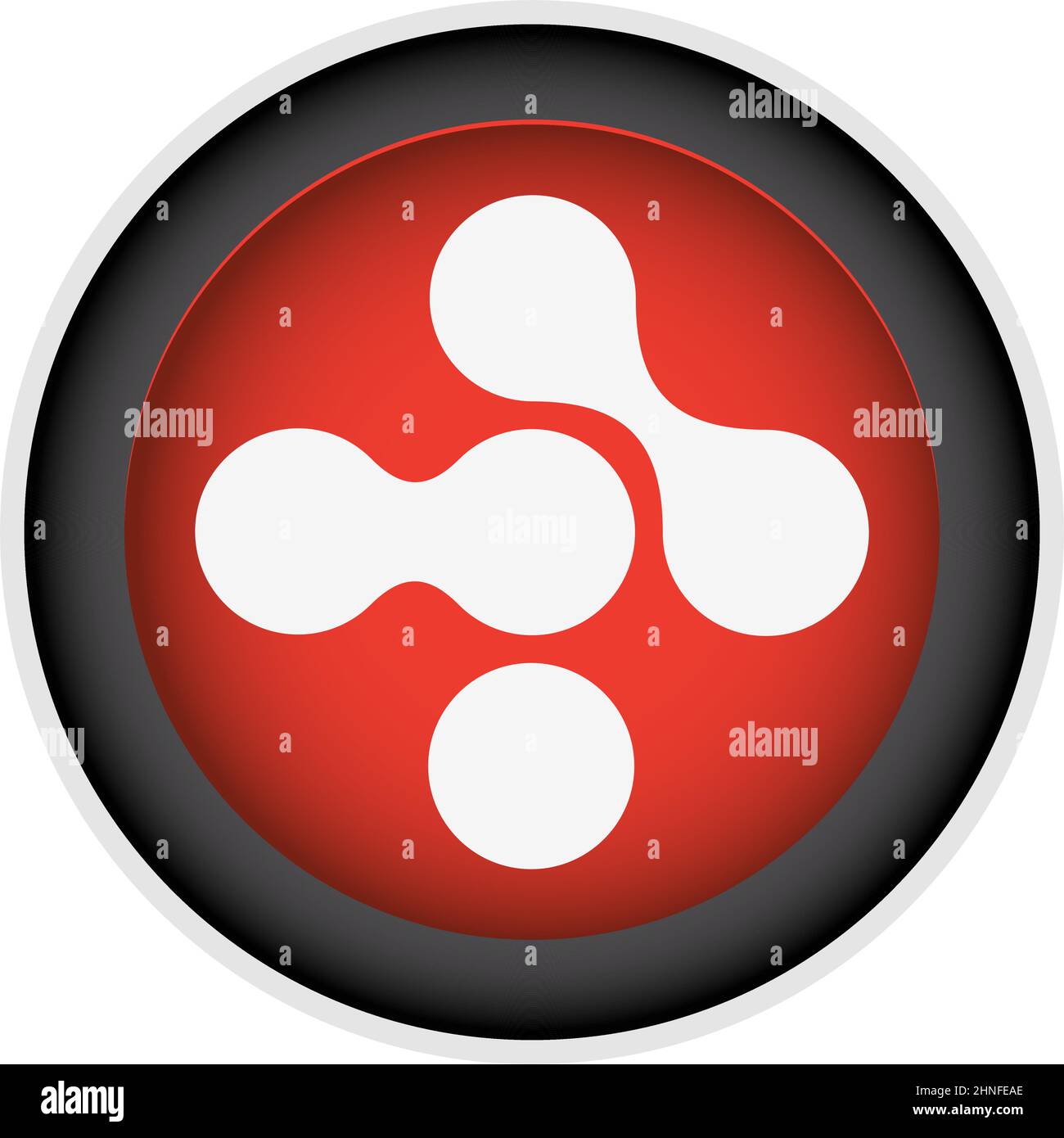 Connected circles, nodes as technology, tech, electronics and ...