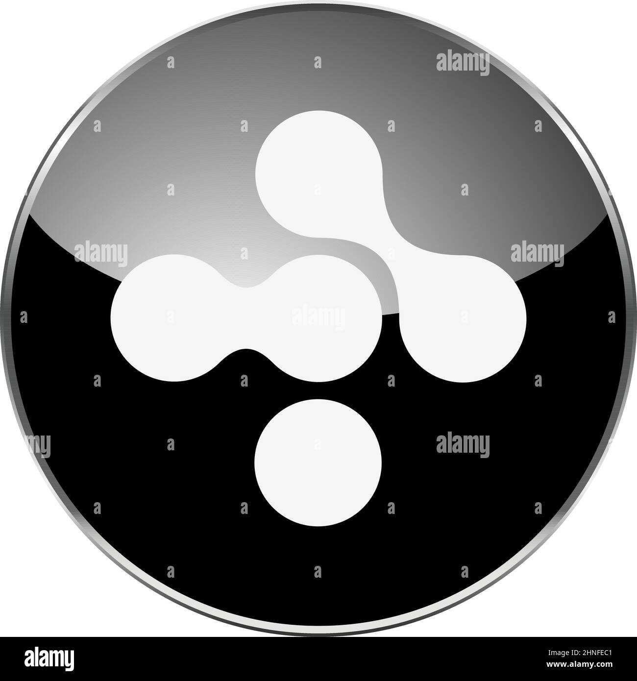 Connected circles, nodes as technology, tech, electronics and ...