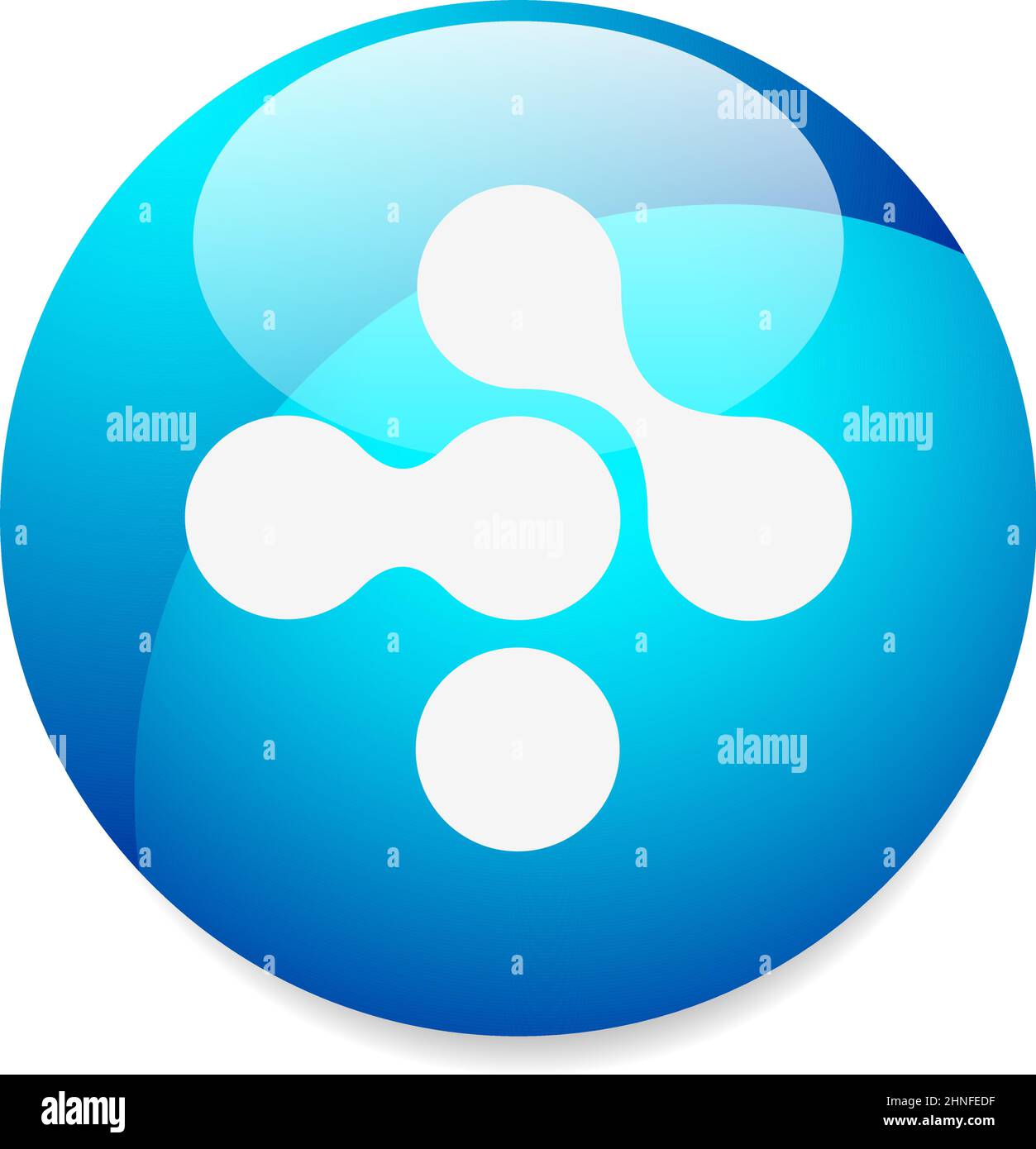 Connected circles, nodes as technology, tech, electronics and ...