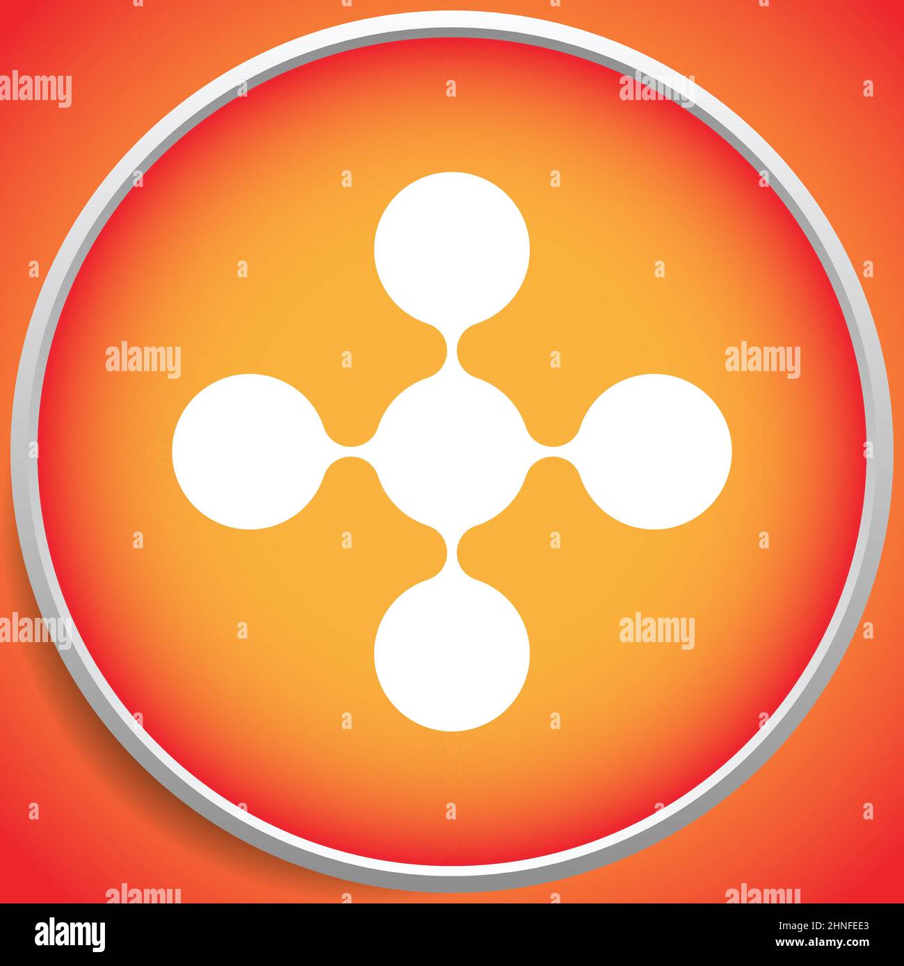 Connected circles, nodes as technology, tech, electronics and ...