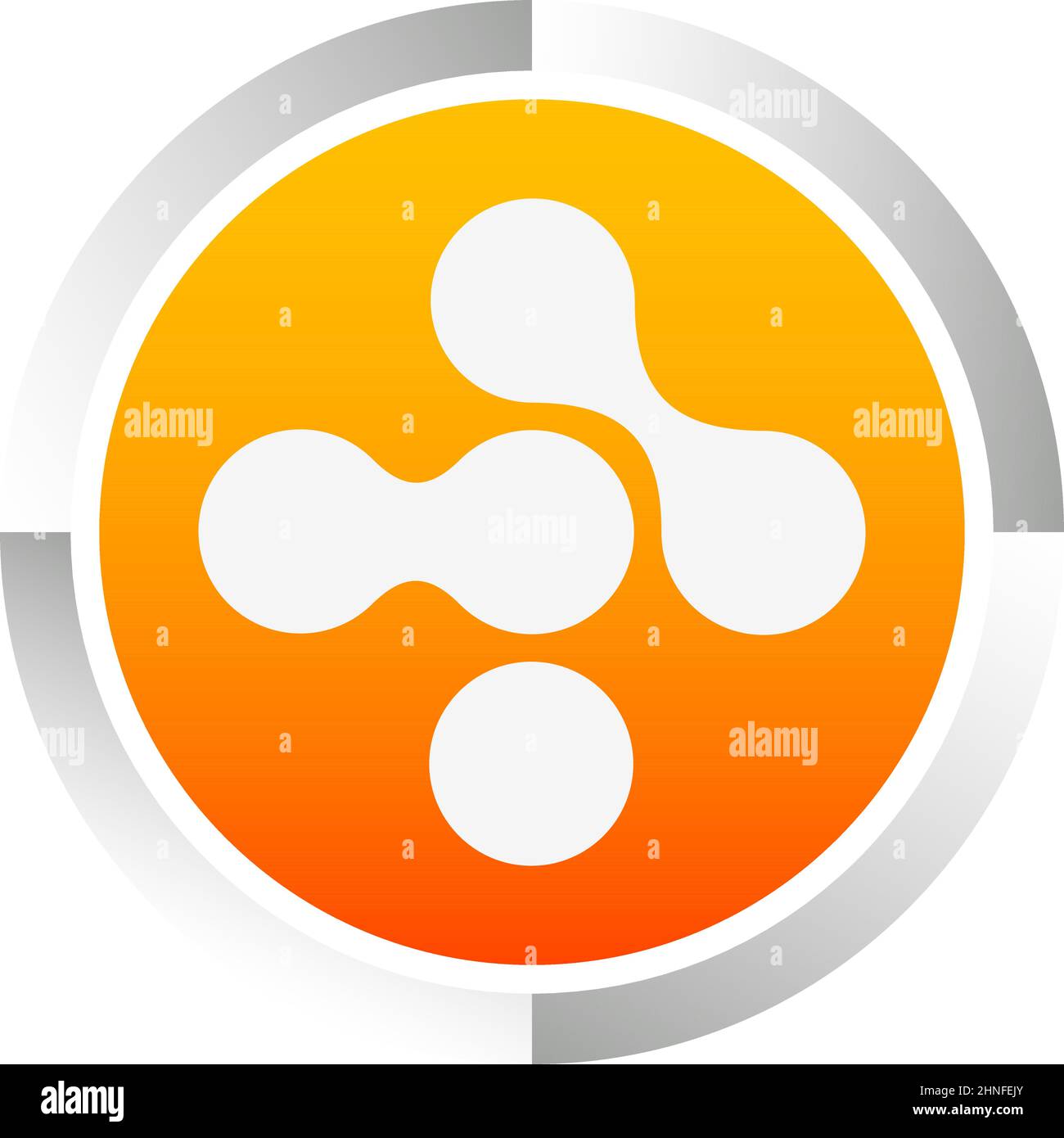 Connected circles, nodes as technology, tech, electronics and ...