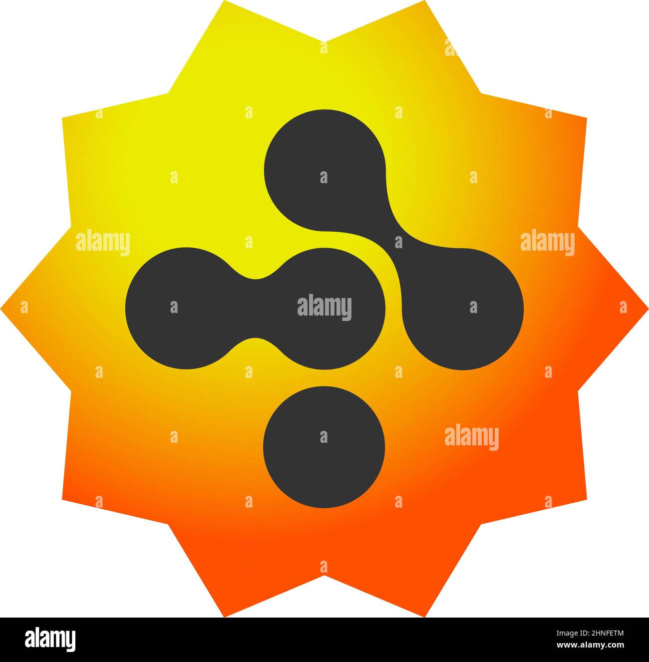 Connected circles, nodes as technology, tech, electronics and ...