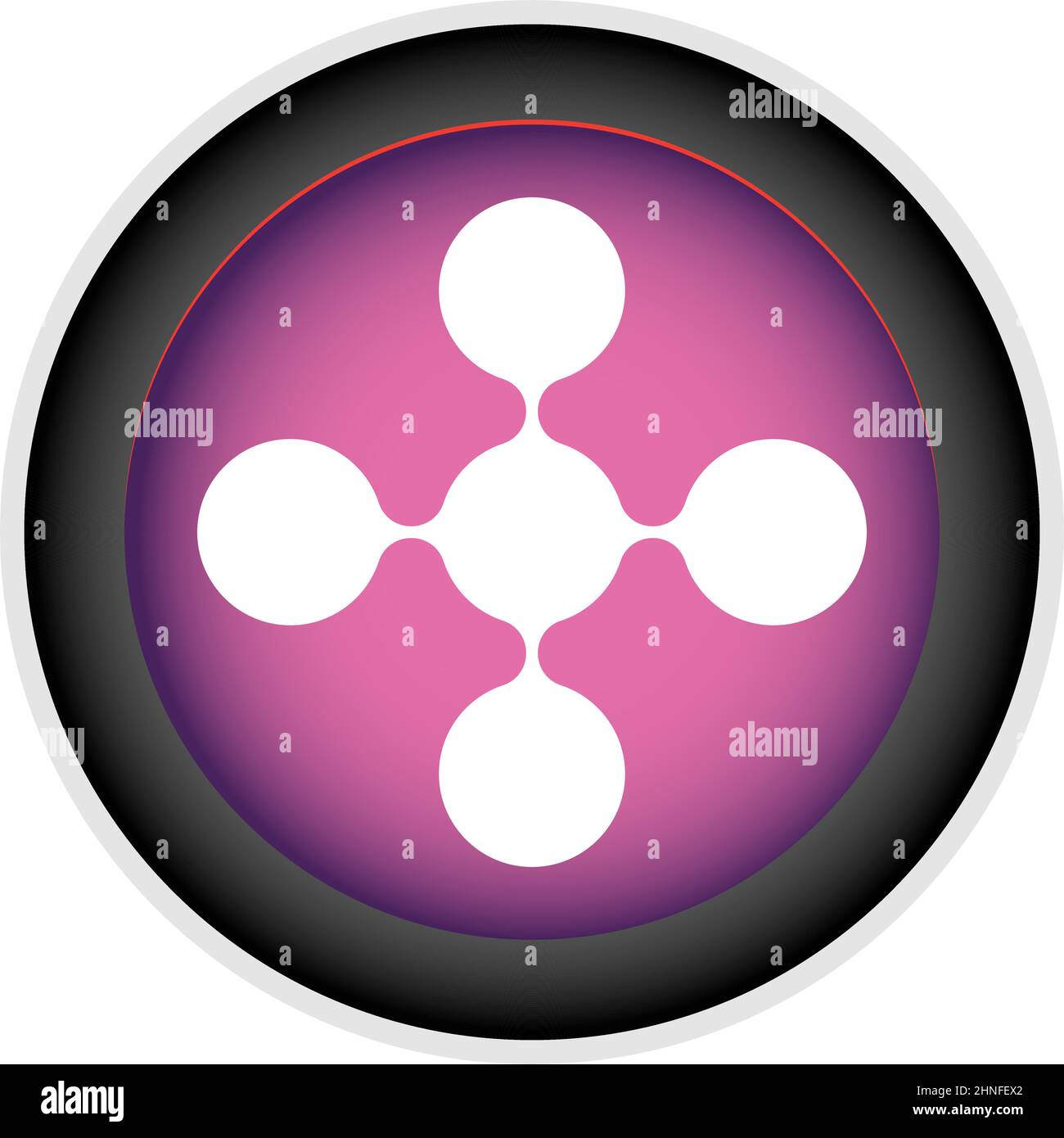 Connected circles, nodes as technology, tech, electronics and ...