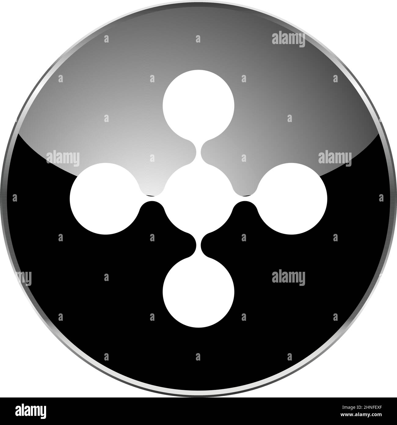 Connected circles, nodes as technology, tech, electronics and ...