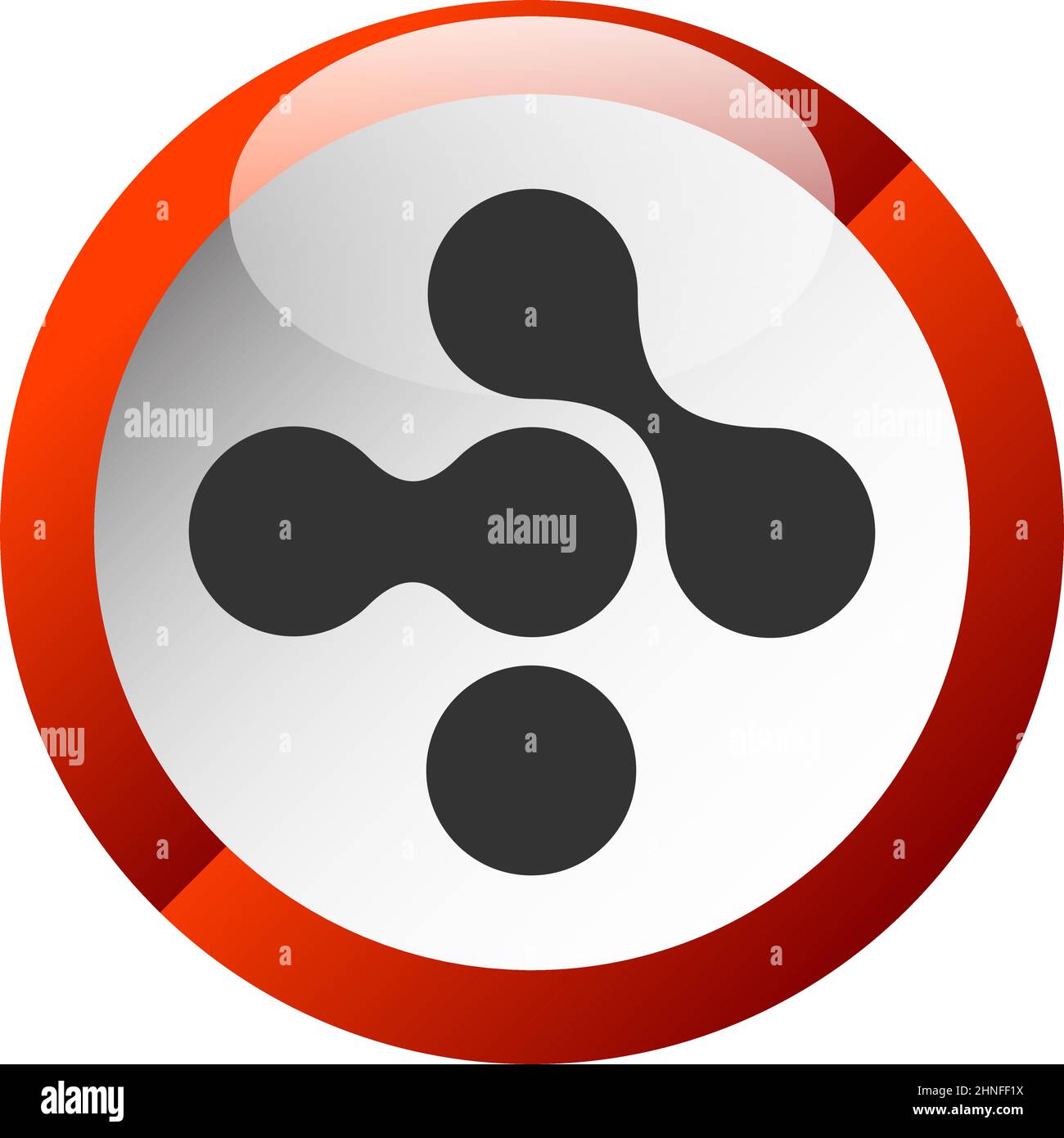 Connected circles, nodes as technology, tech, electronics and ...