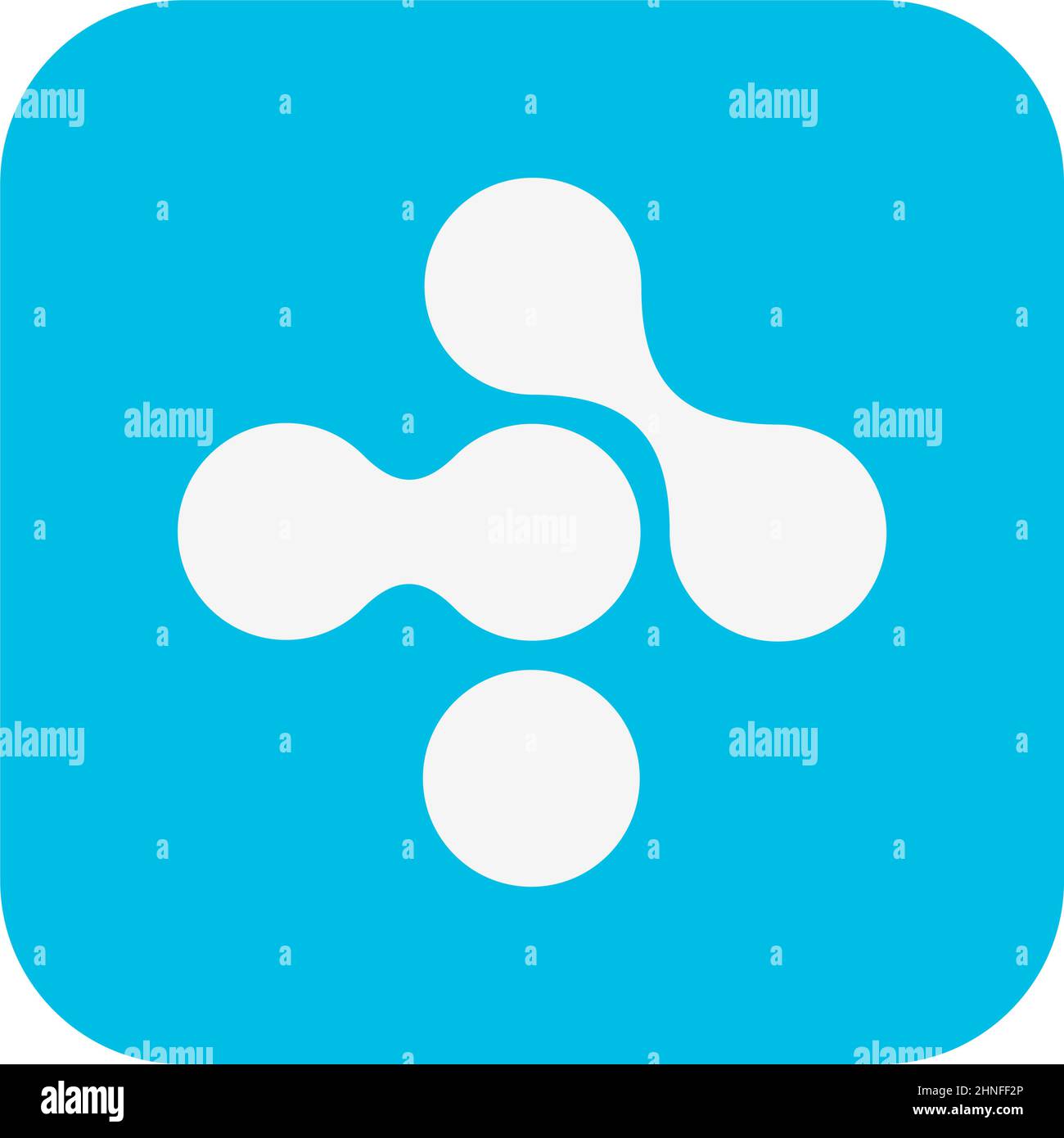 Connected circles, nodes as technology, tech, electronics and ...