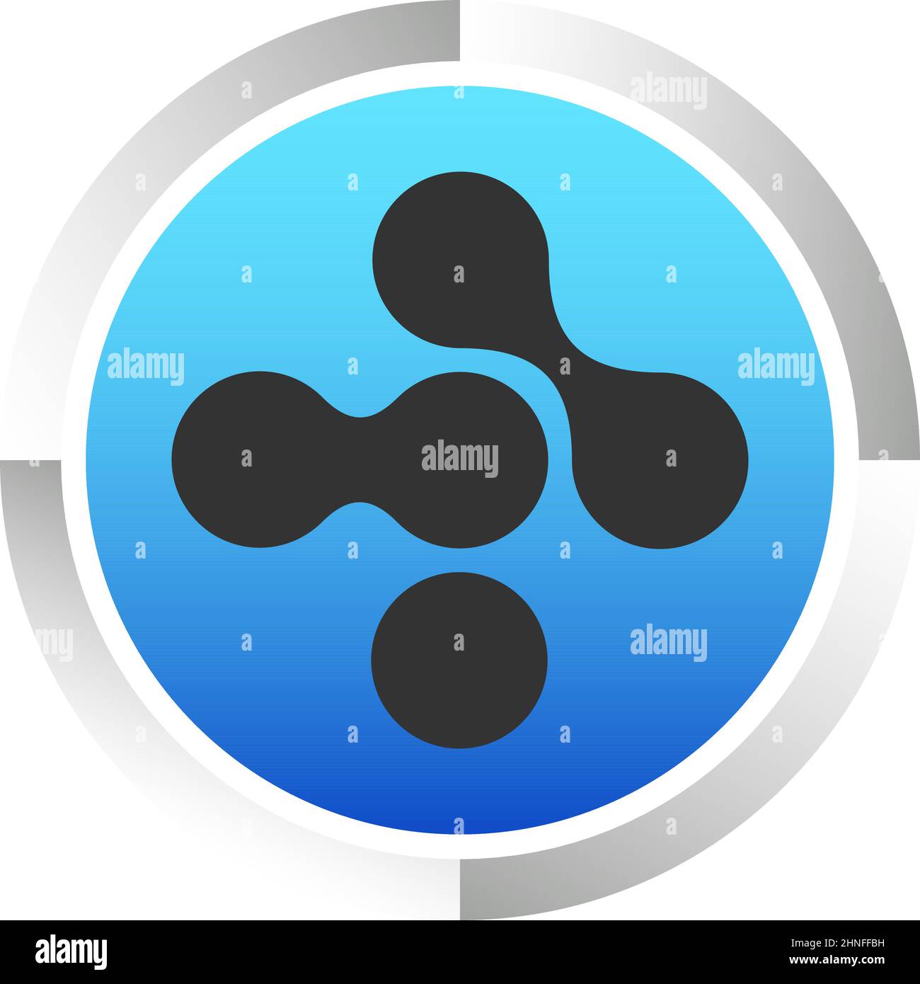 Connected circles, nodes as technology, tech, electronics and connection icon, symbol - stock ...