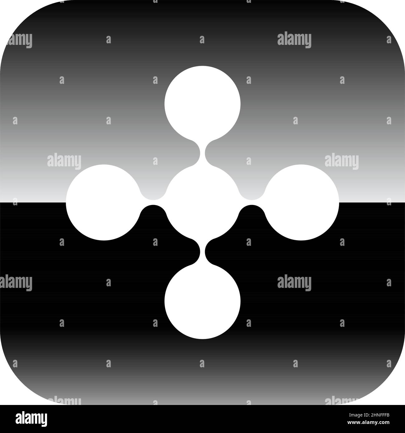 Connected circles, nodes as technology, tech, electronics and ...