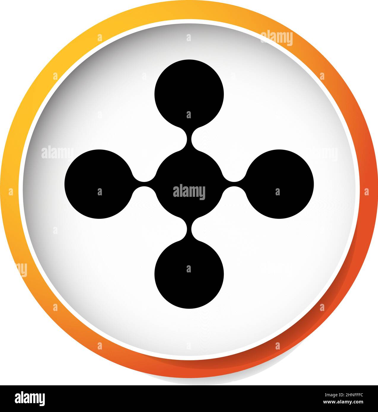 Connected circles, nodes as technology, tech, electronics and ...