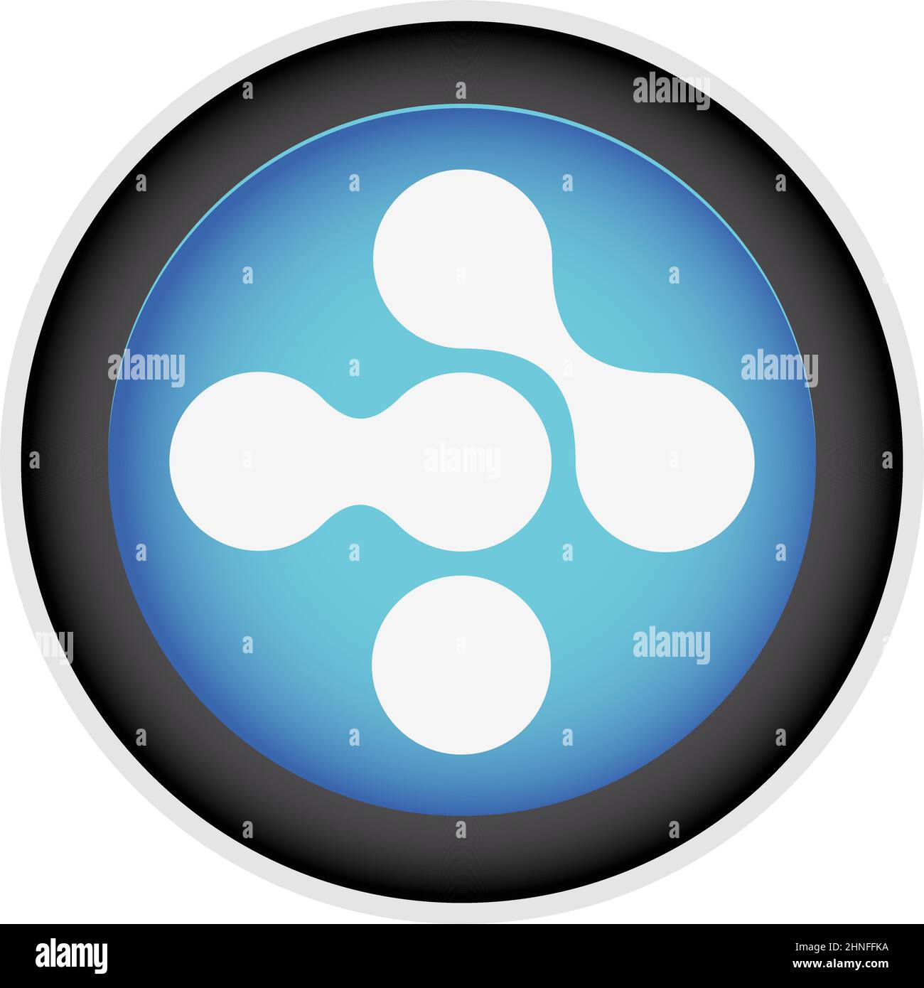 Connected circles, nodes as technology, tech, electronics and ...